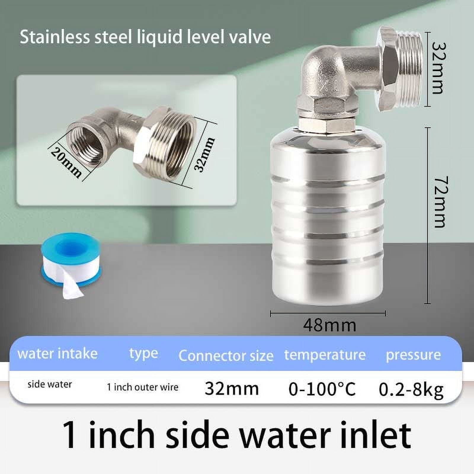 304 Stainless Steel Fully Automatic Water Level Control Float Valve DN25+adapter - Walmart.com