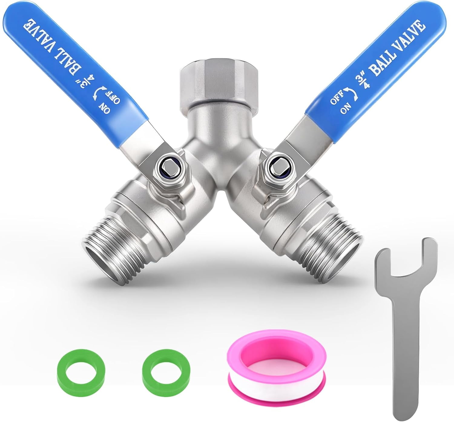 304 Stainless Steel Garden Hose Splitter 2 Way Heavy Duty, Full Flow Y ...