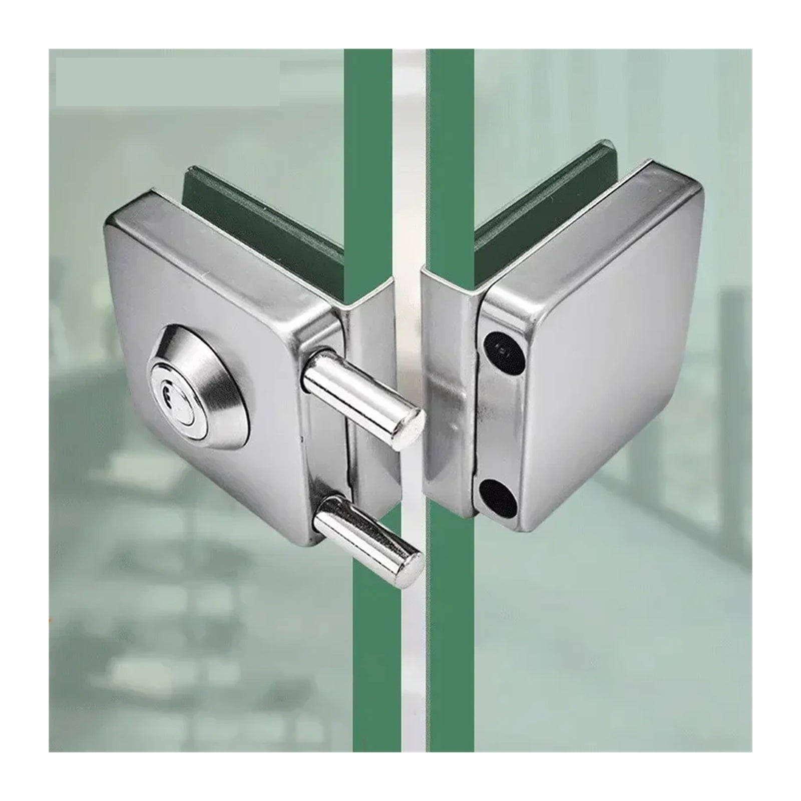 304 Stainless Steel Glass Door Lock Double Bolts Swing Push Sliding ...