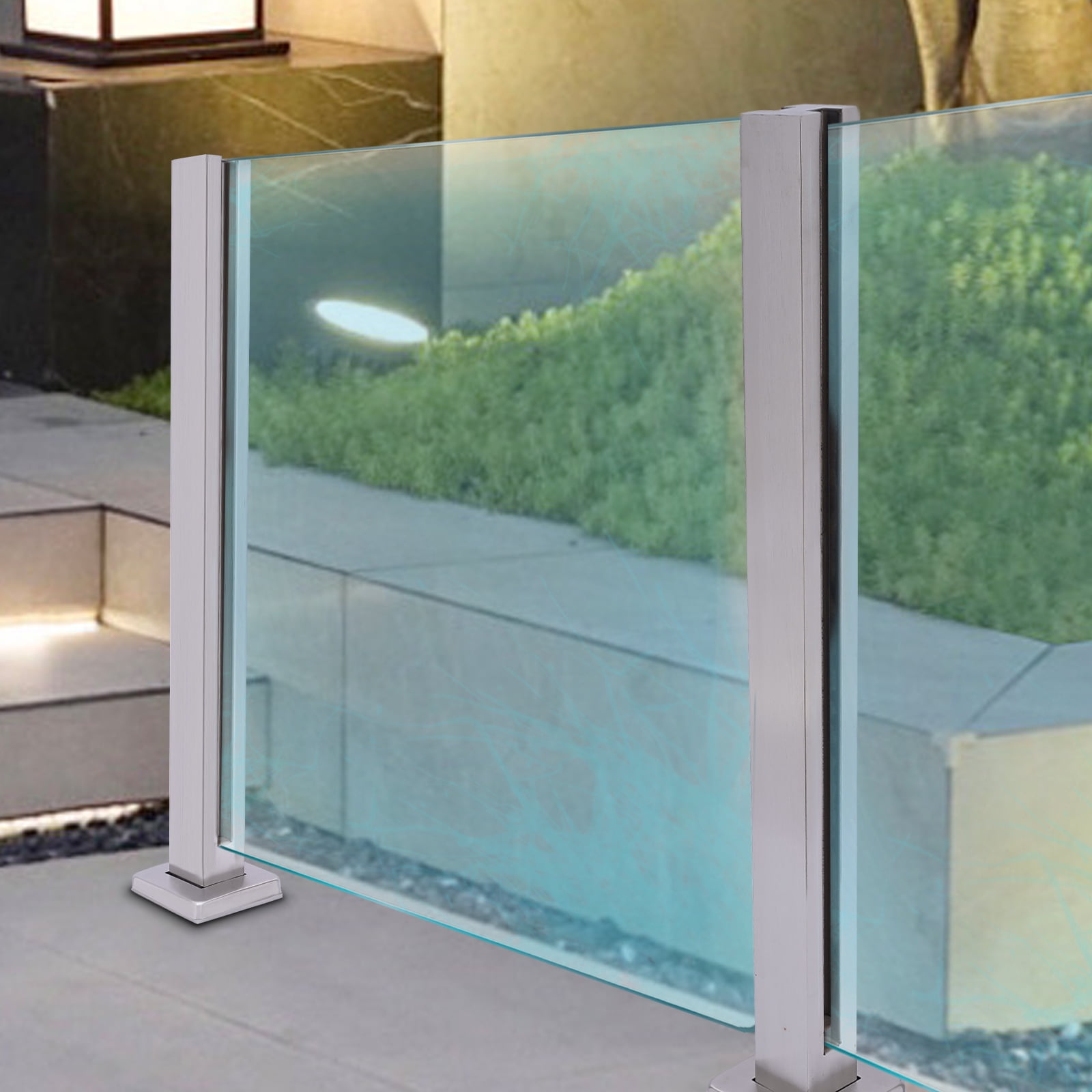 304 Stainless Steel Glass Railing Post, Brushed Finish End Post for ...