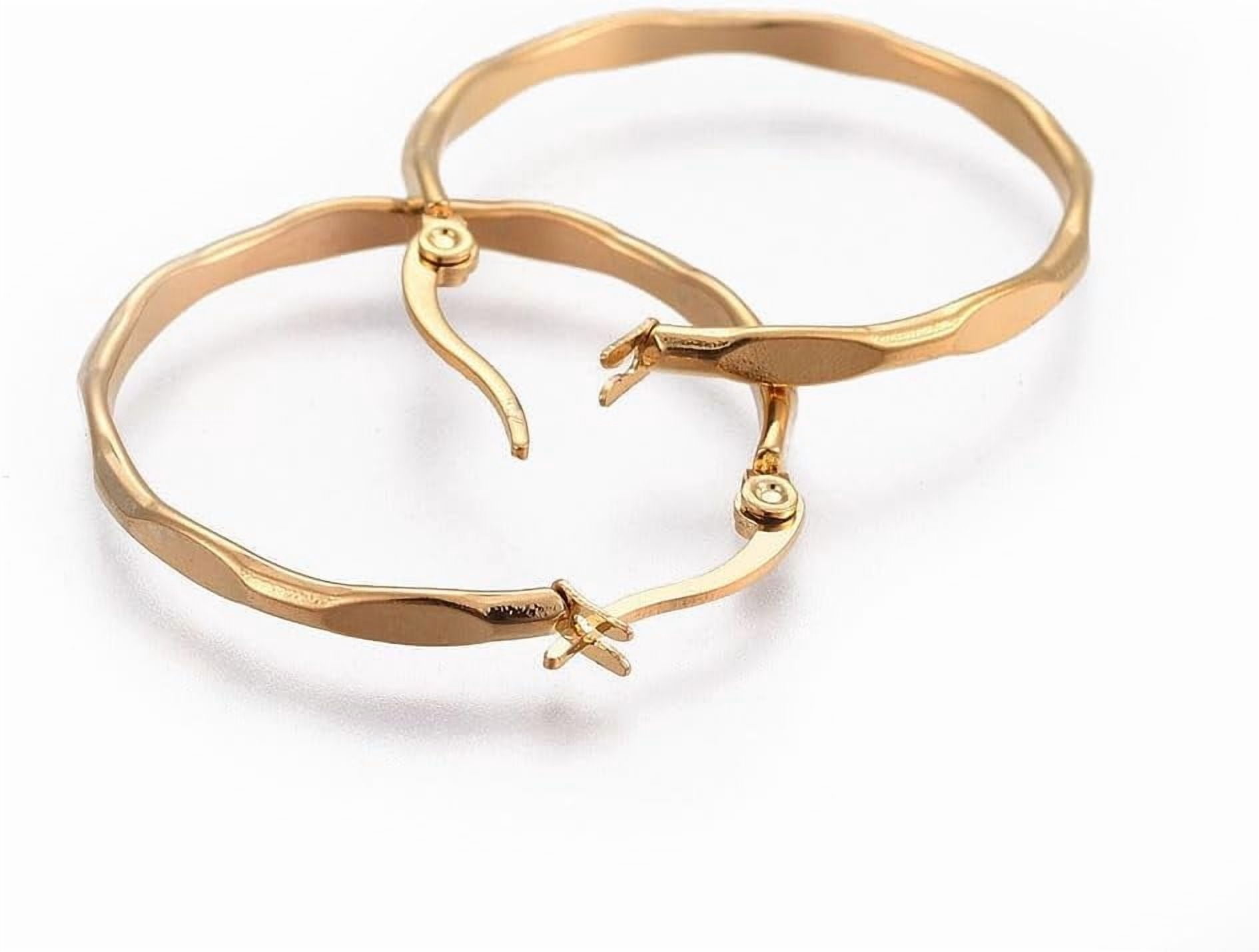 304 Stainless Steel Golden Bumpy Hoop Earrings Stylish Jewelry for Women Making DIY - Walmart.com