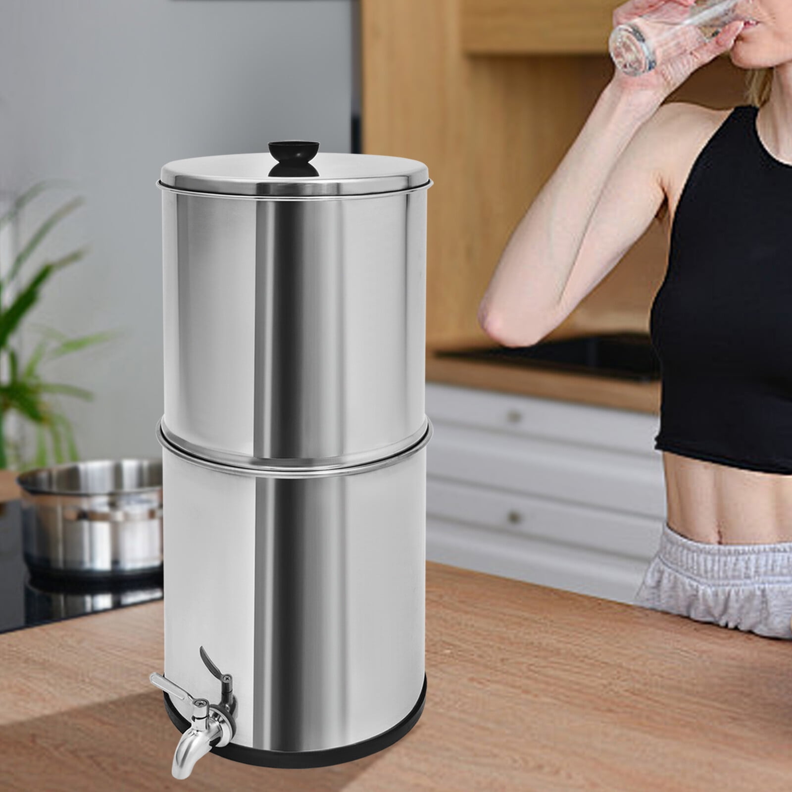 304 Stainless Steel Gravity Water Filter System - 2.25Gal Capacity ...