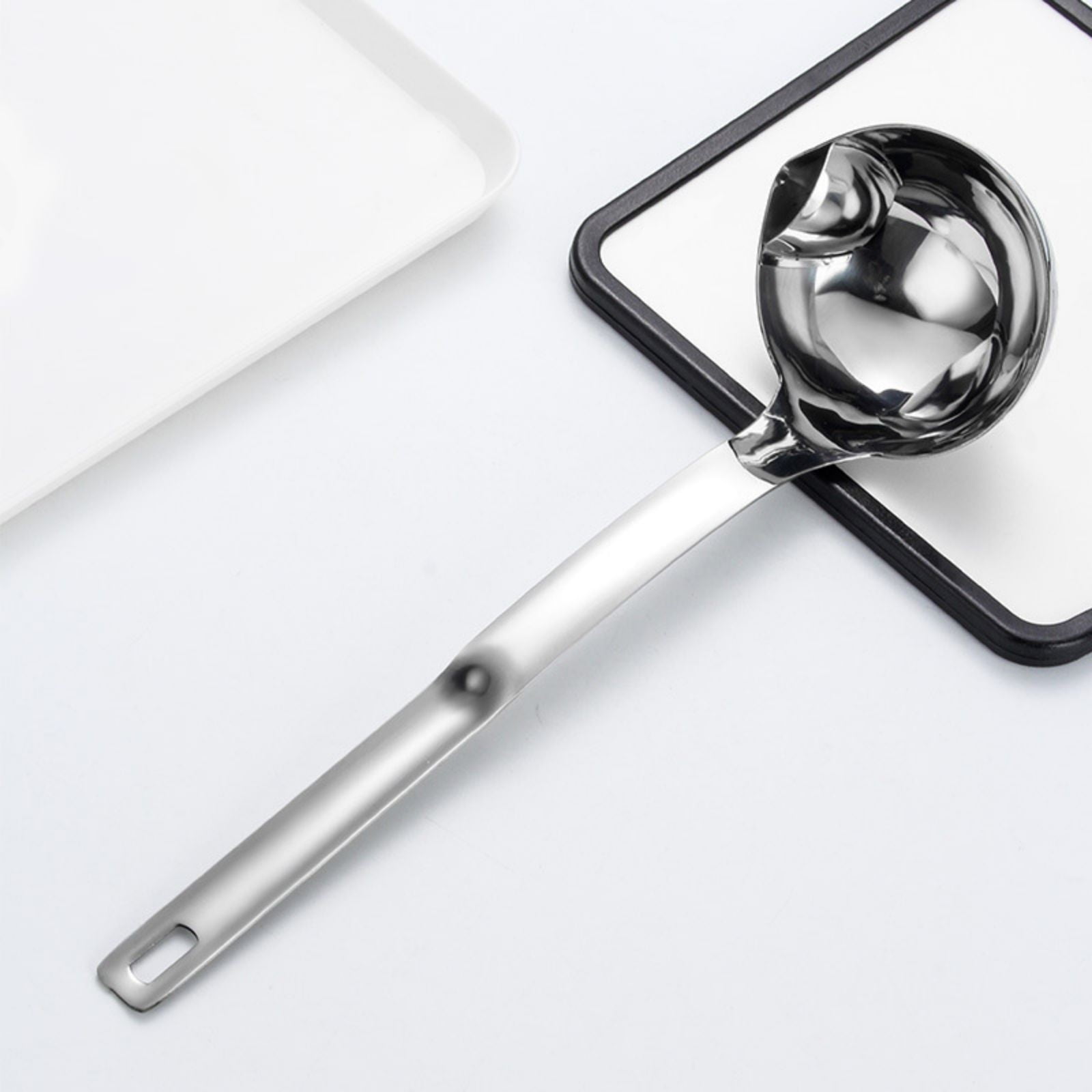 304 Stainless Steel Grease Spoon | Oil Soup Separating Ladle with Long ...