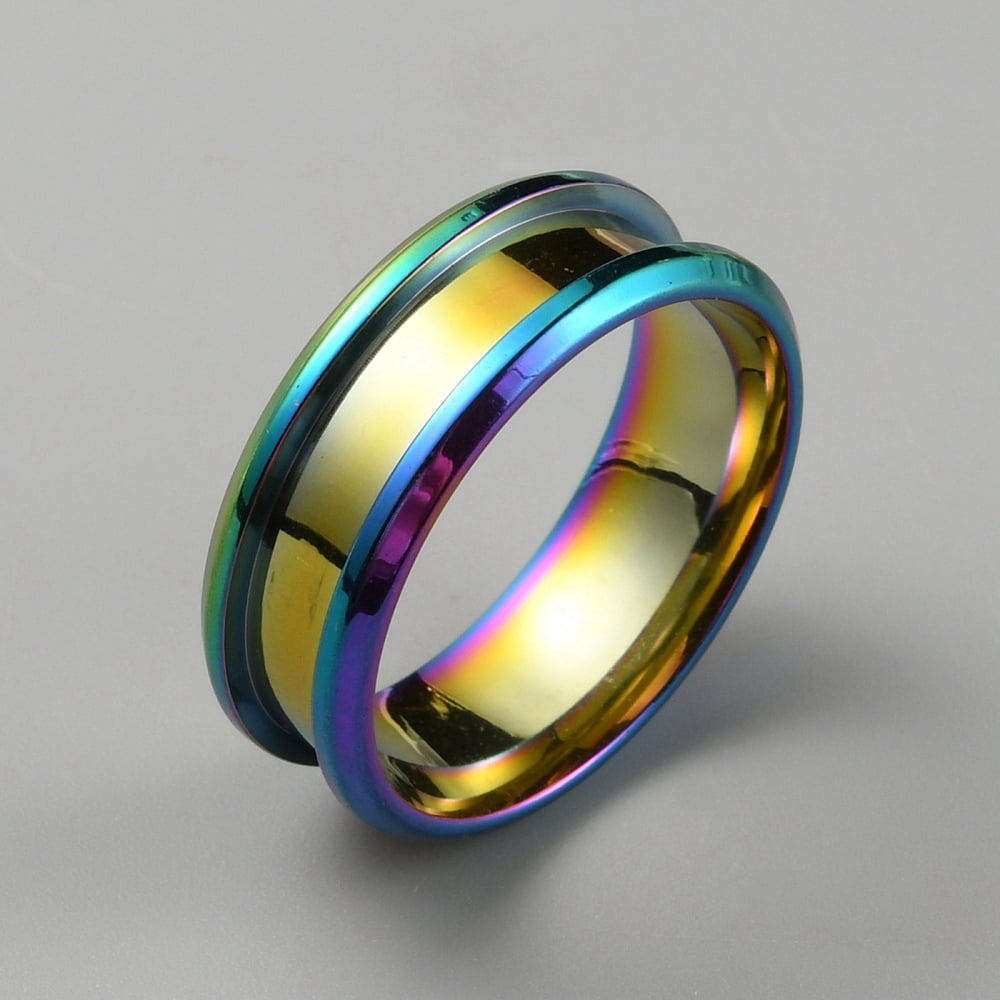 304 Stainless Steel Grooved Finger Ring Settings Ring Core Blank for ...