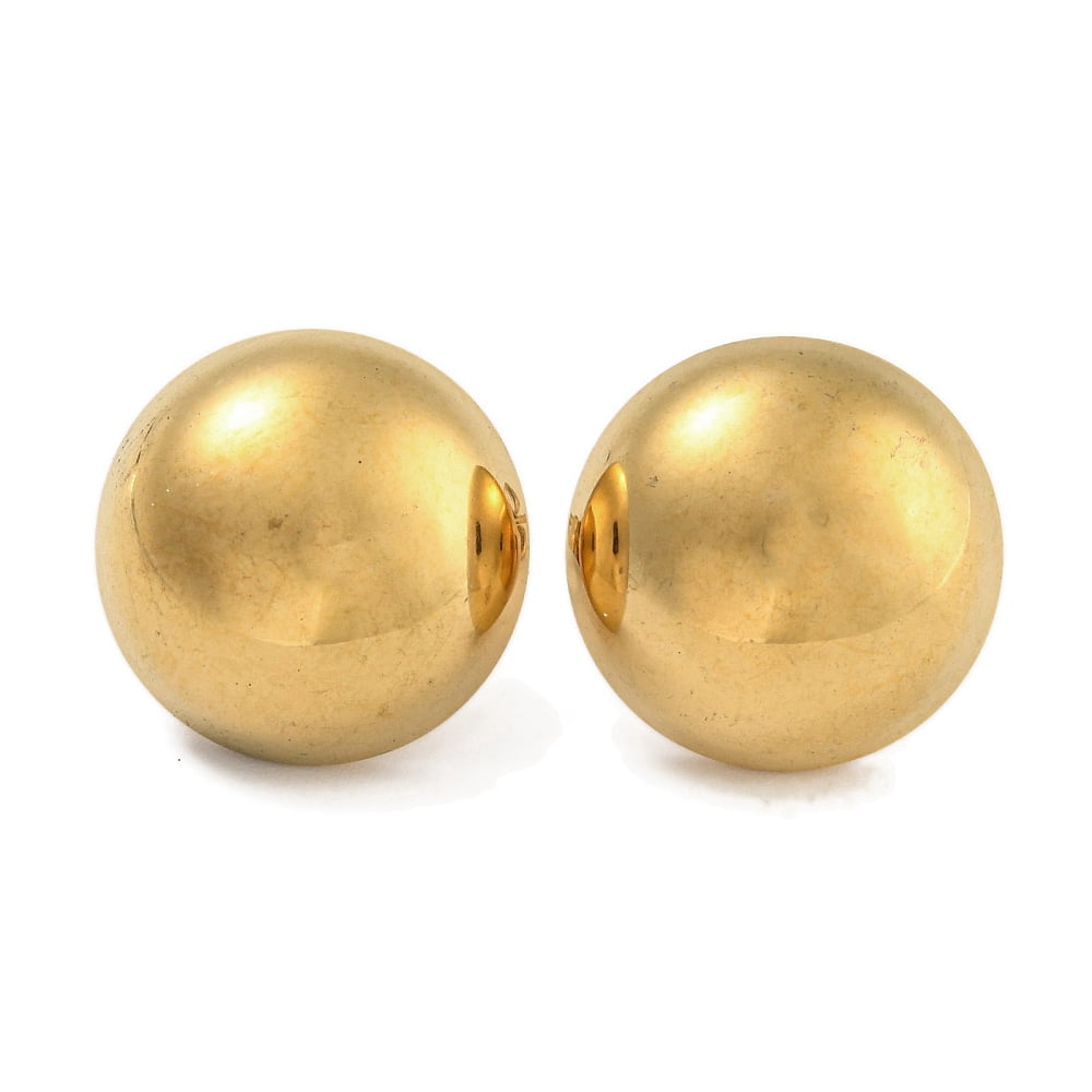 304 Stainless Steel Half Round Stud Earrings for Women Golden 16mm ...