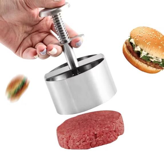 304 Stainless Steel Hamburger Patty Mold - Versatile Round Handheld ...