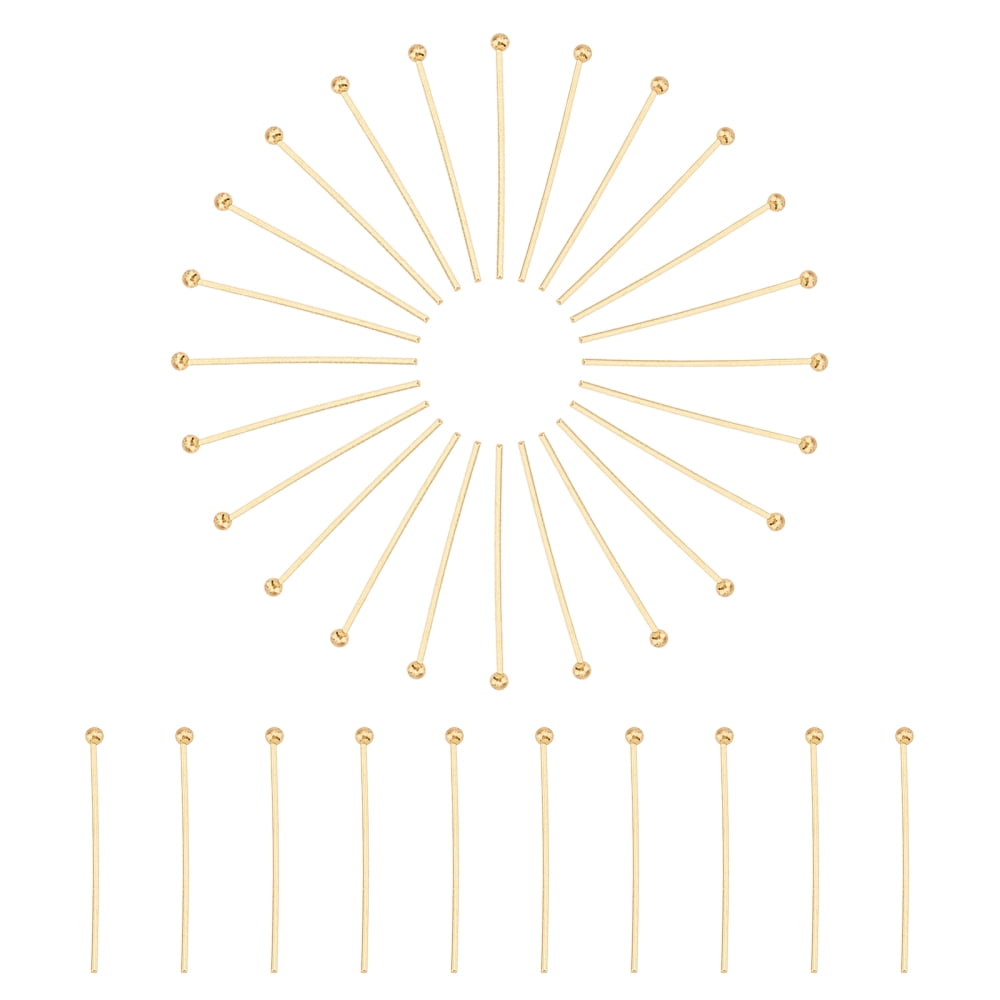 304 Stainless Steel Head Pins Ball Head Pins Real 18K golden Plated ...