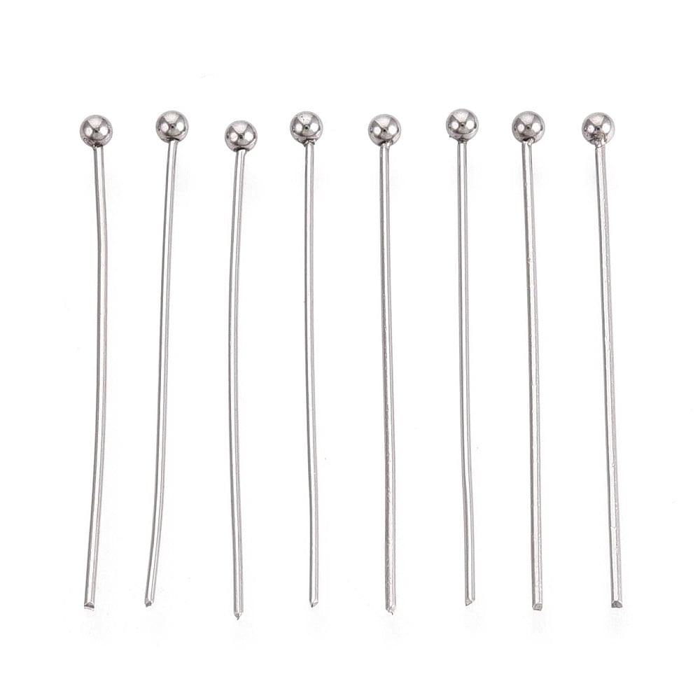 304 Stainless Steel Head Pins Stainless Steel color 30mm Head: 2mm ...