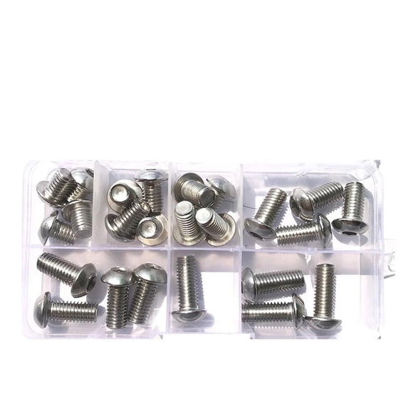 304 Stainless Steel Hexagon Hex Socket Head Button Screw Set Hex Socket ...