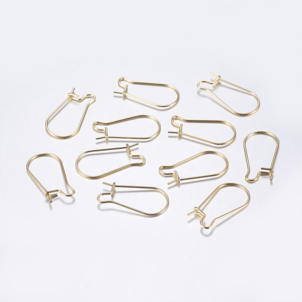 304 Stainless Steel Hoop Earrings Golden 20 Gauge 20x9~12x2.5mm Pin: 0 ...