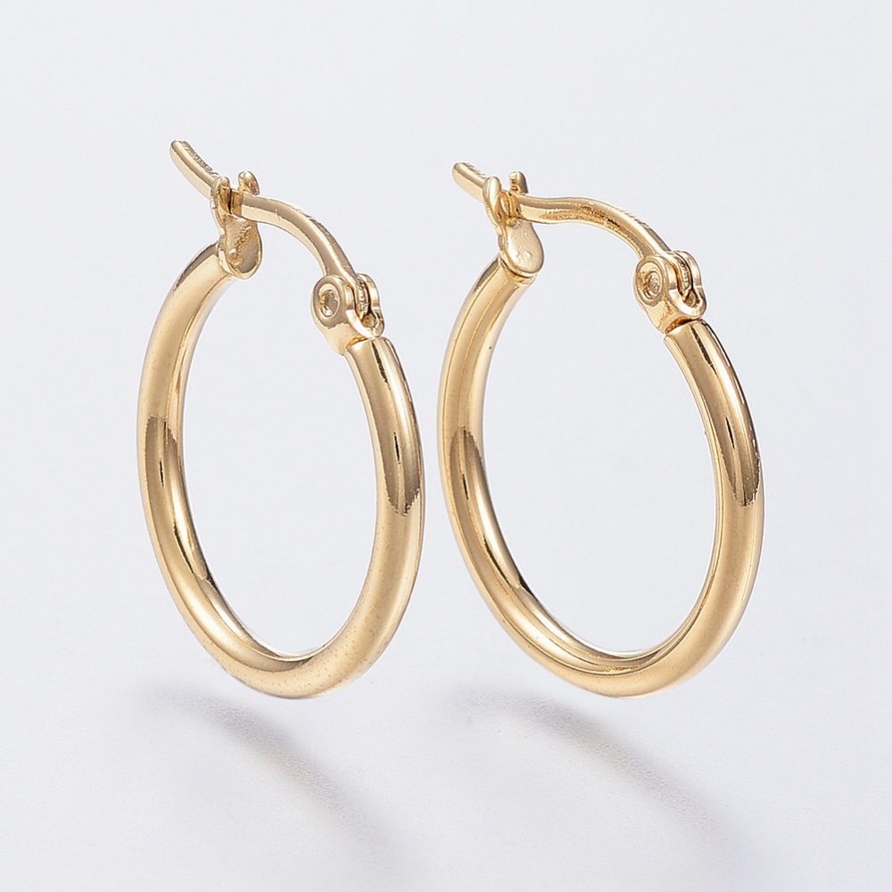 304 Stainless Steel Hoop Earrings Hypoallergenic Earrings Ring Shape ...