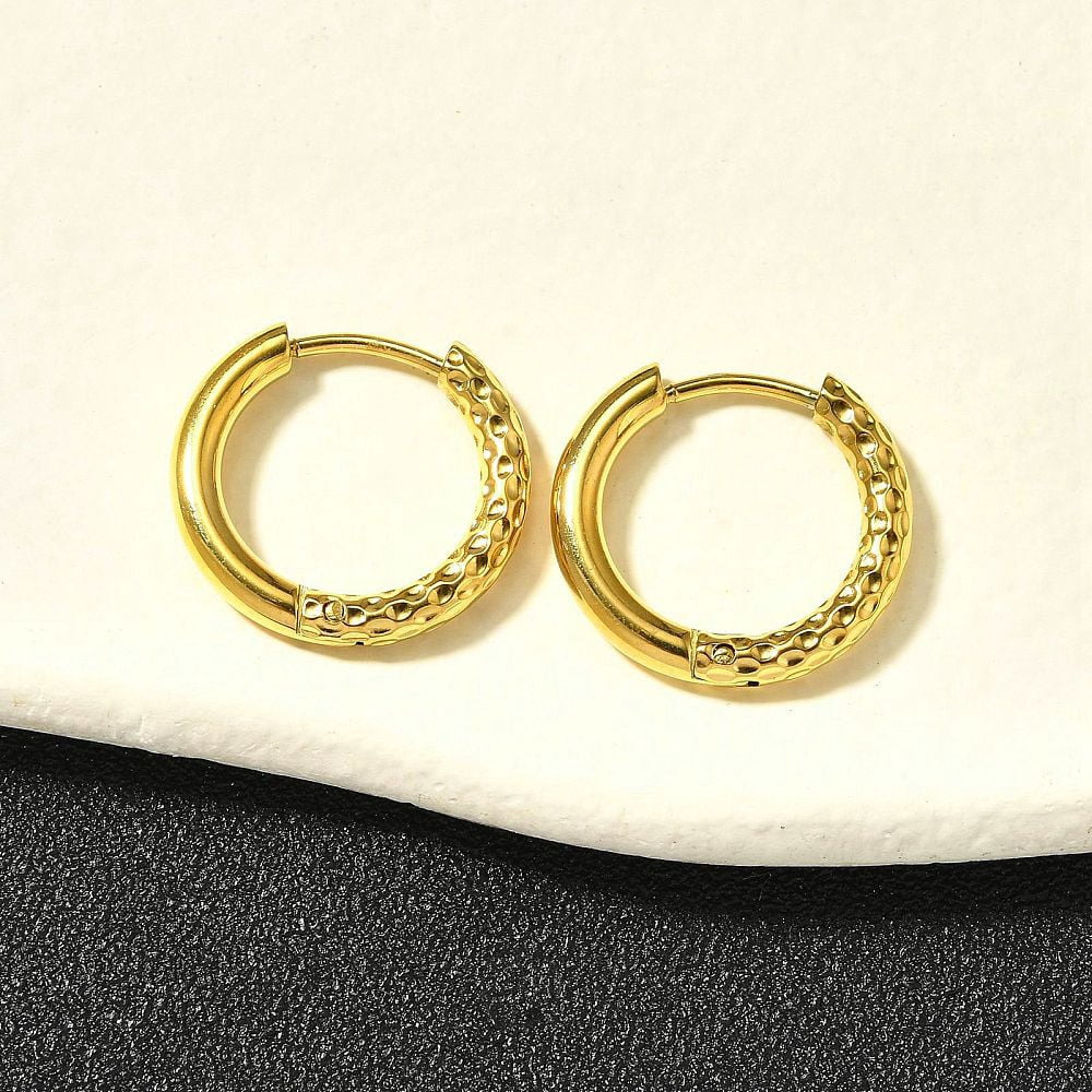 304 Stainless Steel Hoop Earrings for Women Ion Plating(IP) Ring Real ...