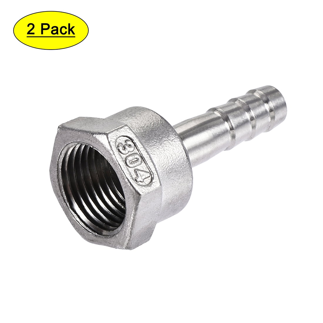 304 Stainless Steel Hose Barb Fitting Coupler, 10mm Barb x G1/2 Female ...