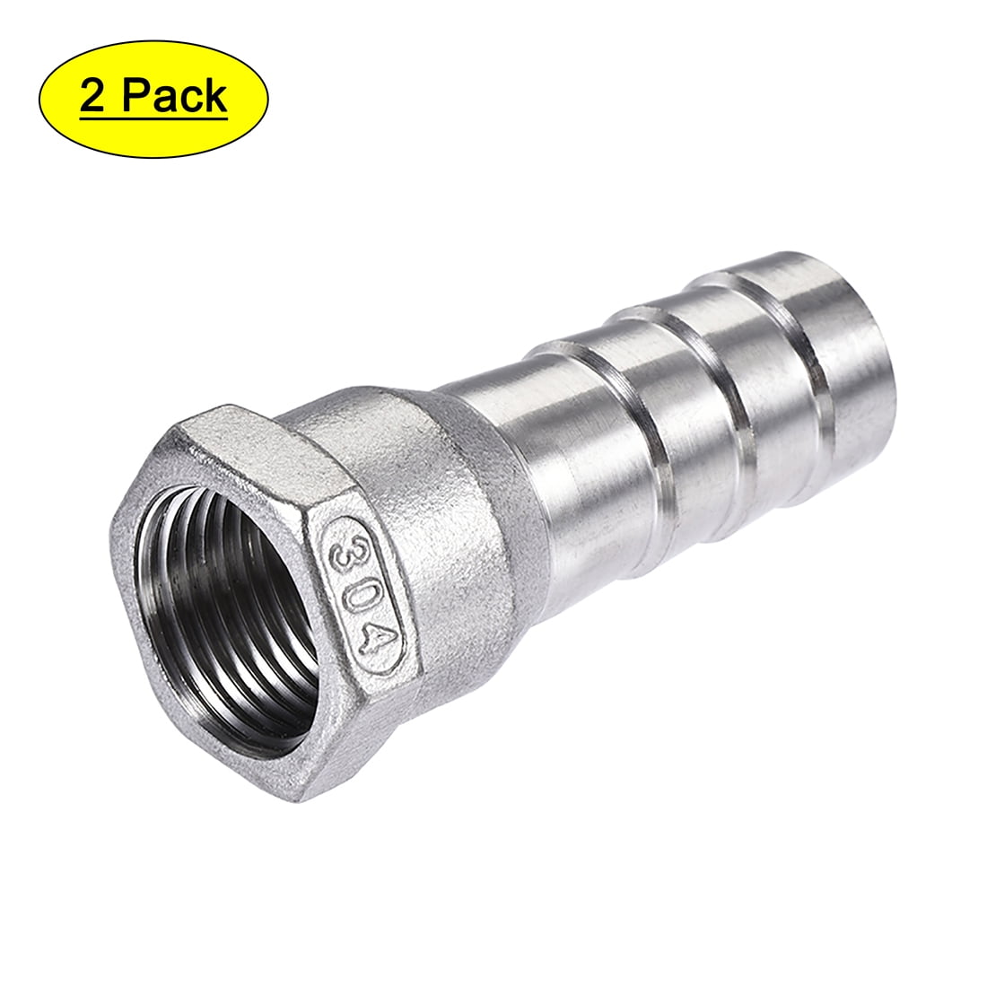 304 Stainless Steel Hose Barb Fitting Coupler, 19mm Barb x G1/2 Female ...
