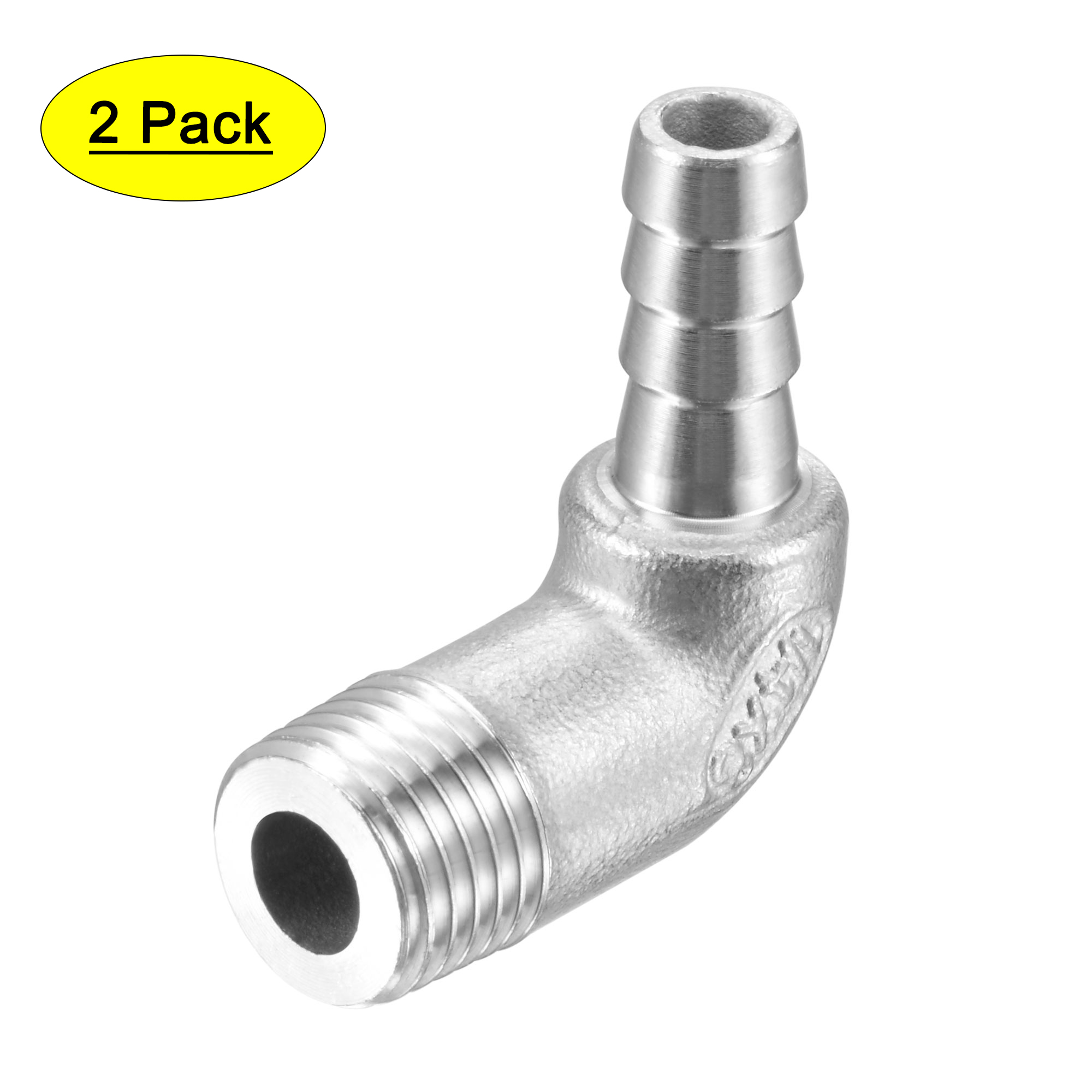 304 Stainless Steel Hose Barb Fitting Elbow, 8mm Barbed x G1/4 Male Pipe Connector Adapter, Pack ...