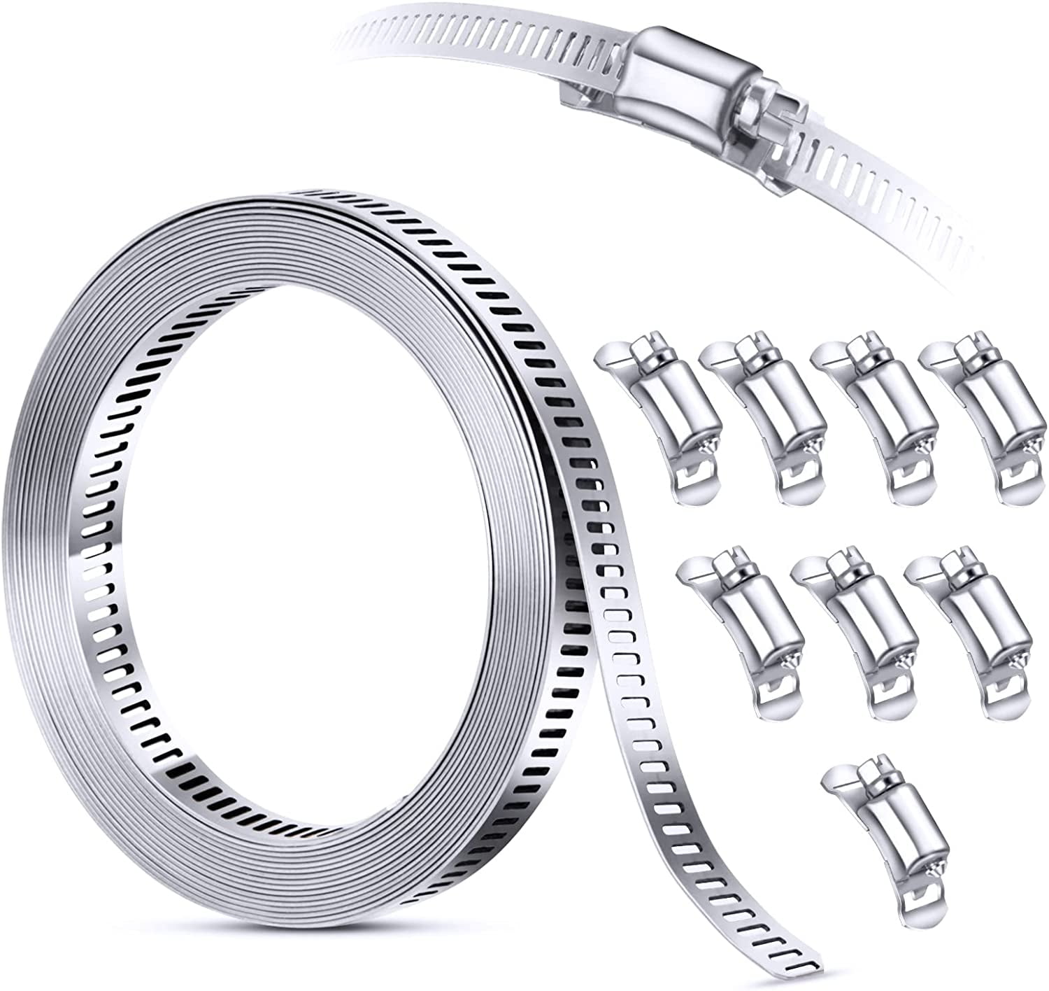 304 Stainless Steel Hose Clamp Assortment Kit, 3M Custom Cut Metal ...