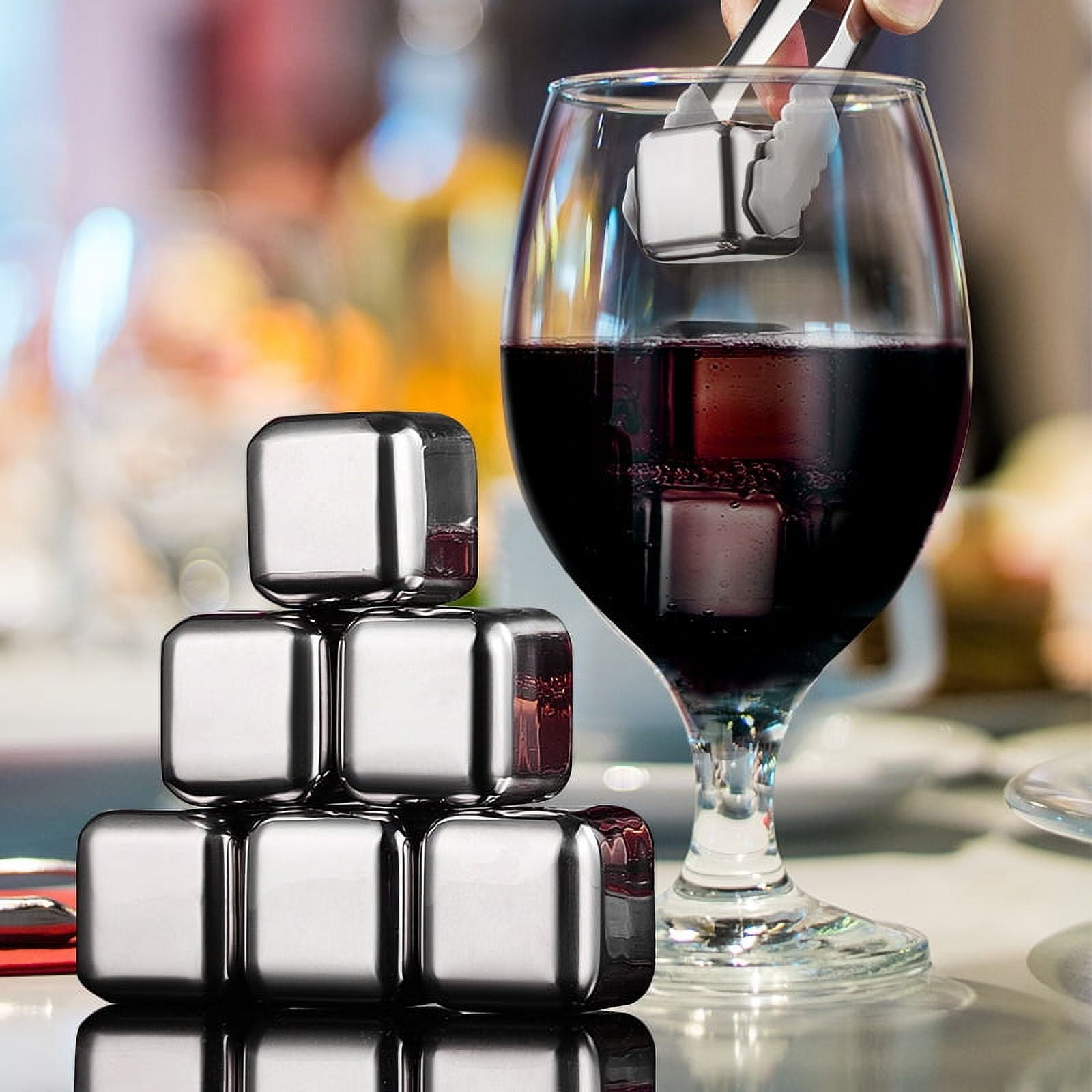 304 Stainless Steel Ice Cube Metal Ice Hockey Whisky Chilled Beer Ice ...