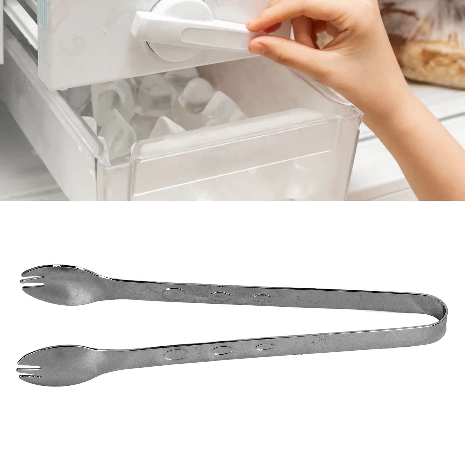 304 Stainless Steel Ice Tongs For Kitchen Sugar Lemon Slices - Black ...