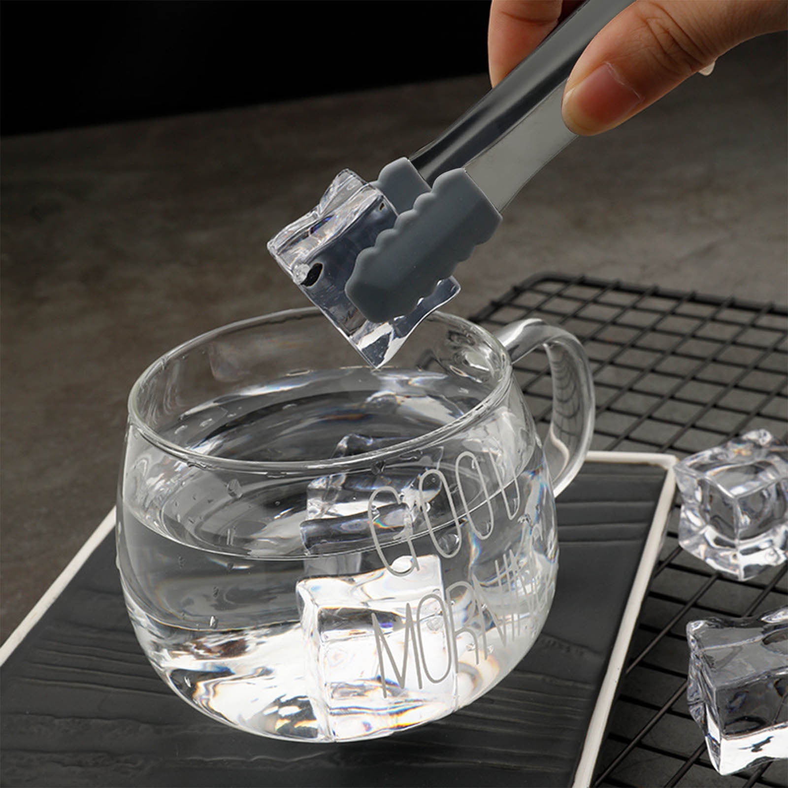 304 Stainless Steel Ice Tongs with Silicone Tips - 5.2-Inch Mini Serving Tongs for Charcuterie ...