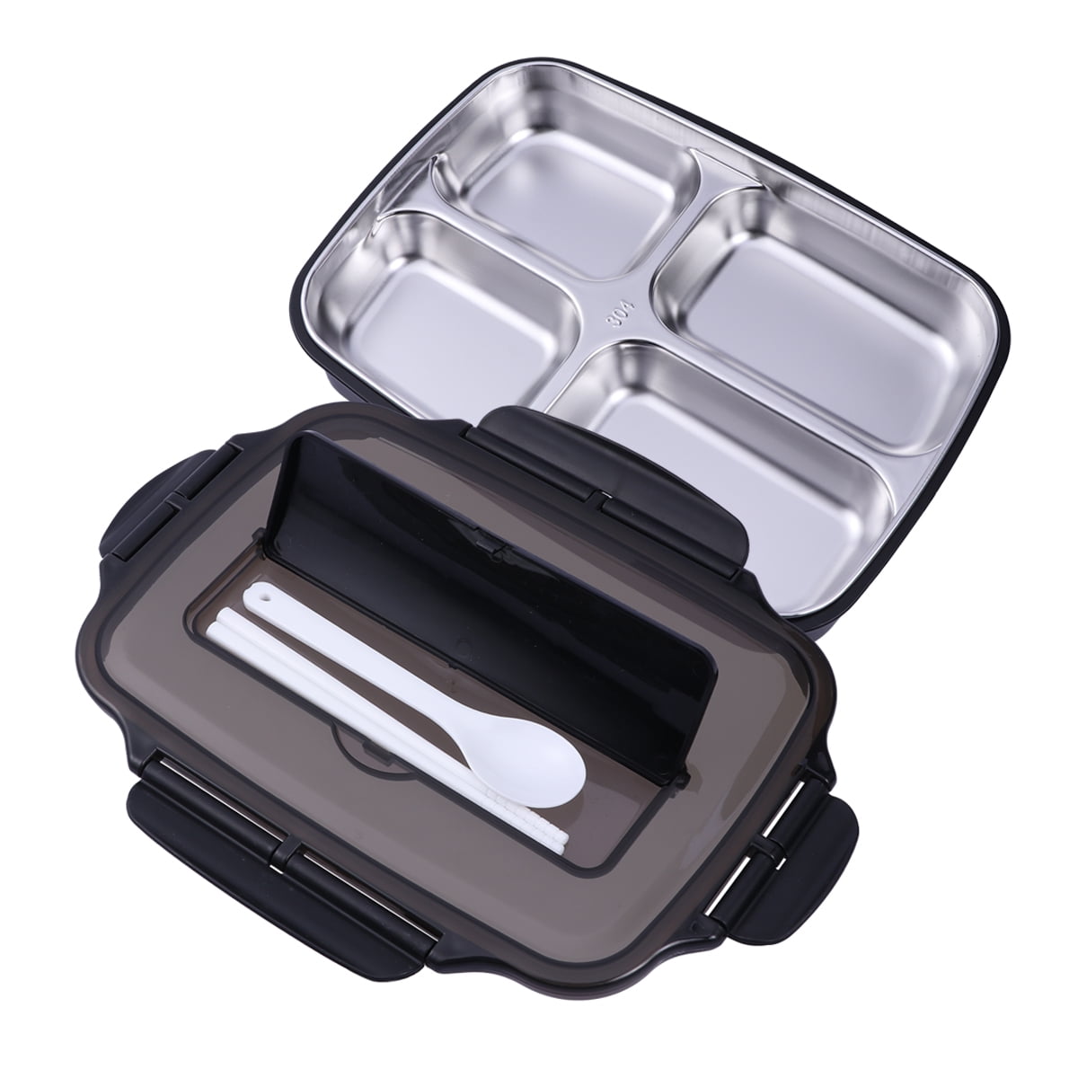 304 Stainless Steel Insulated Lunch Box 4 Grids Rectangular Lunch ...