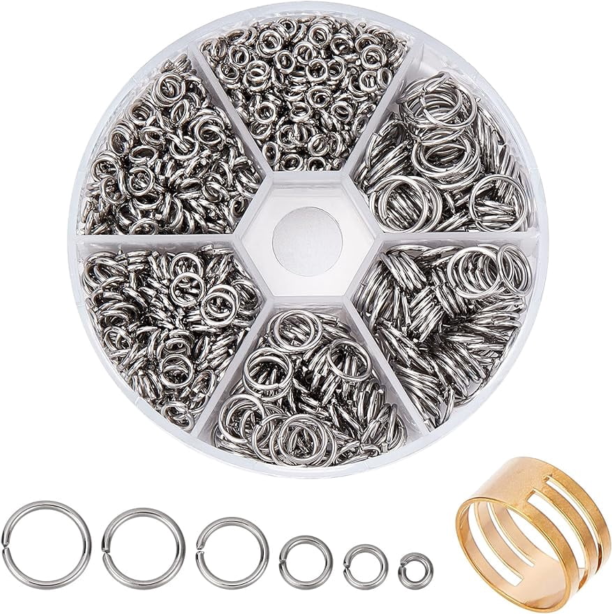 304 Stainless Steel Jump Ring 1000pcs Open Jump Rings 18-Gauge O Ring ...