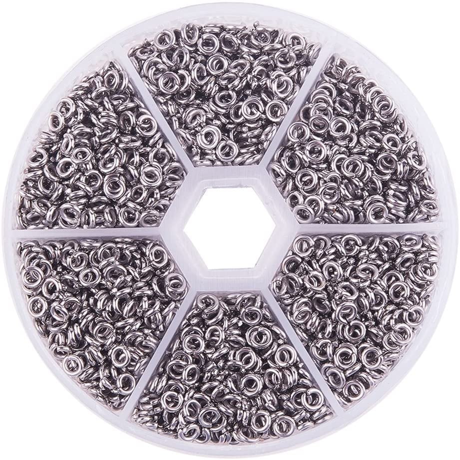 304 Stainless Steel Jump Ring 2400pcs Open Jump Rings 18-Gauge O Ring ...
