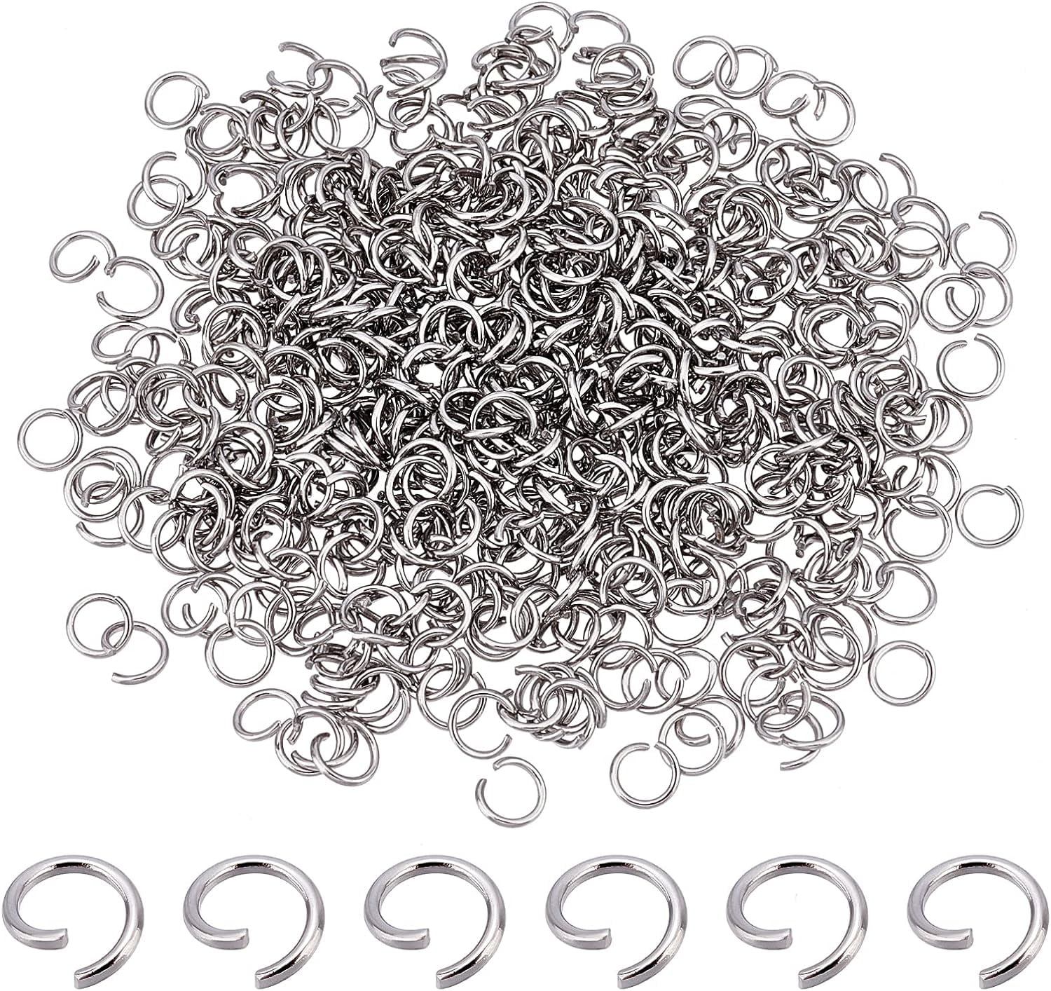 304 Stainless Steel Jump Rings 480pcs Open Jump Rings 5mm O Rings ...