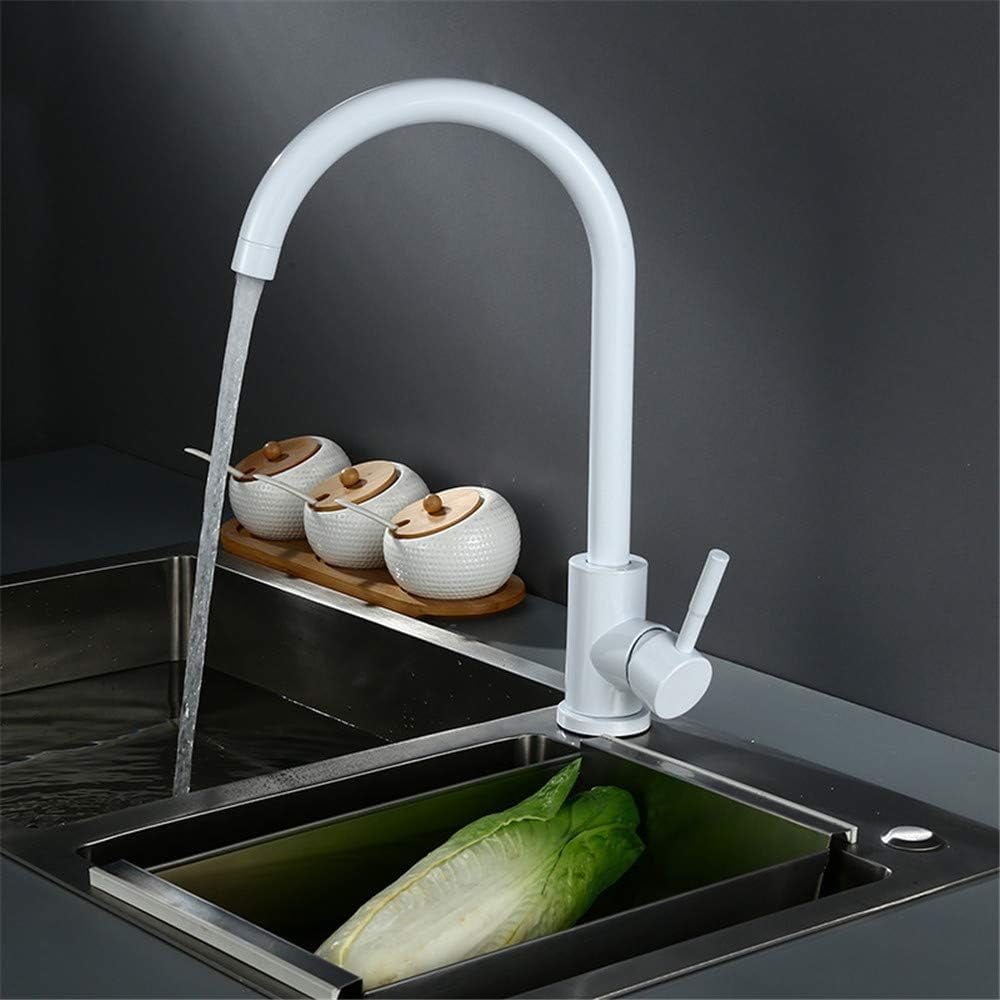 304 Stainless Steel Kitchen Faucet White Kitchen 360 Degree Rotary ...