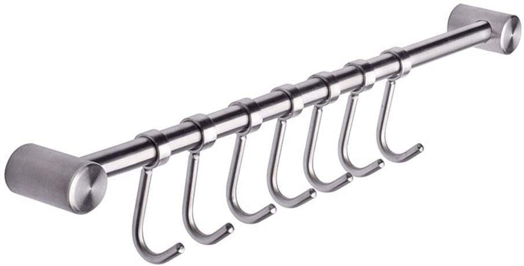 304 Stainless Steel Kitchen Utensil Racks with 7 Sliding Hooks Hangers ...