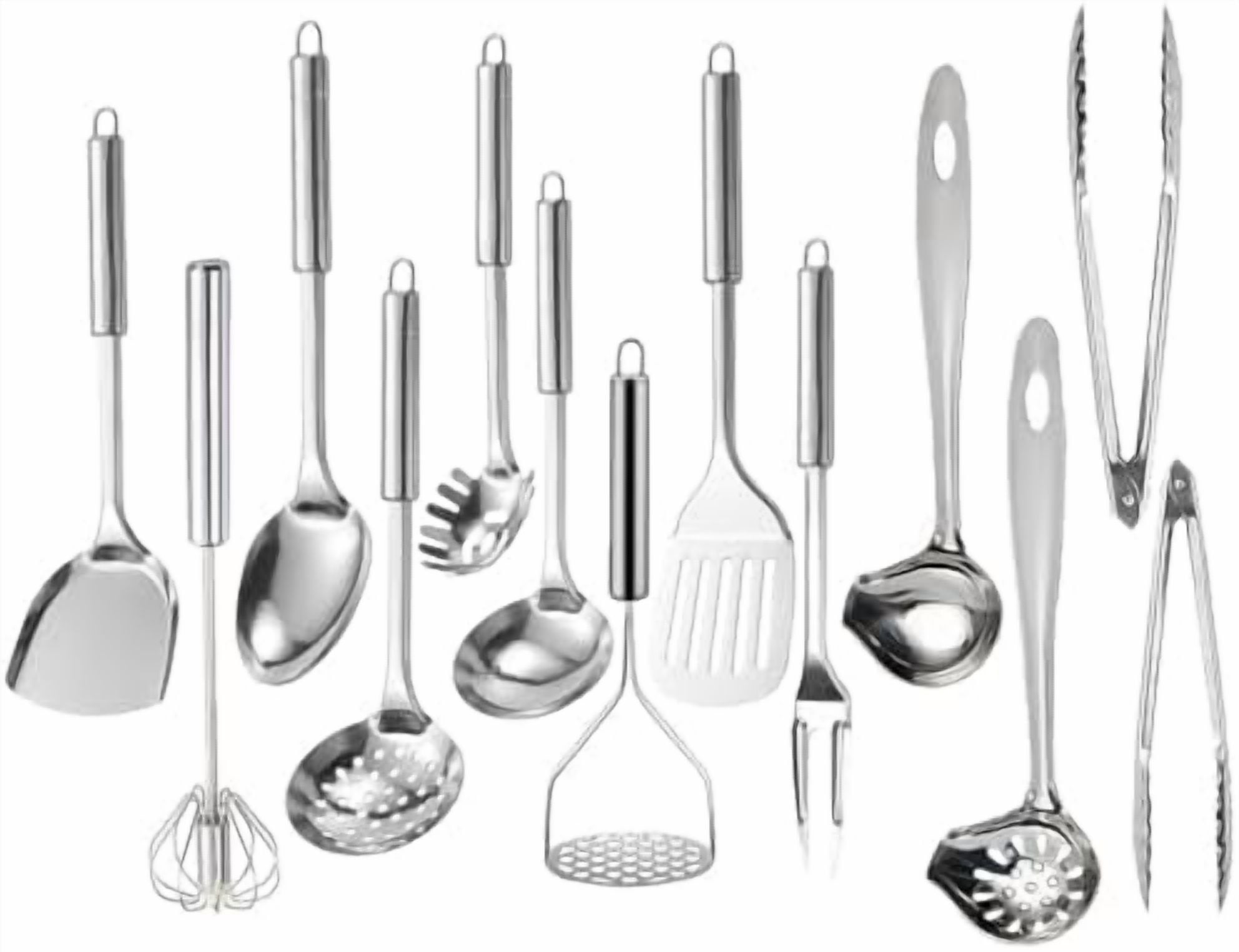 304 Stainless Steel Kitchen Utensil Set, 13PCS Cooking Nonstick ...