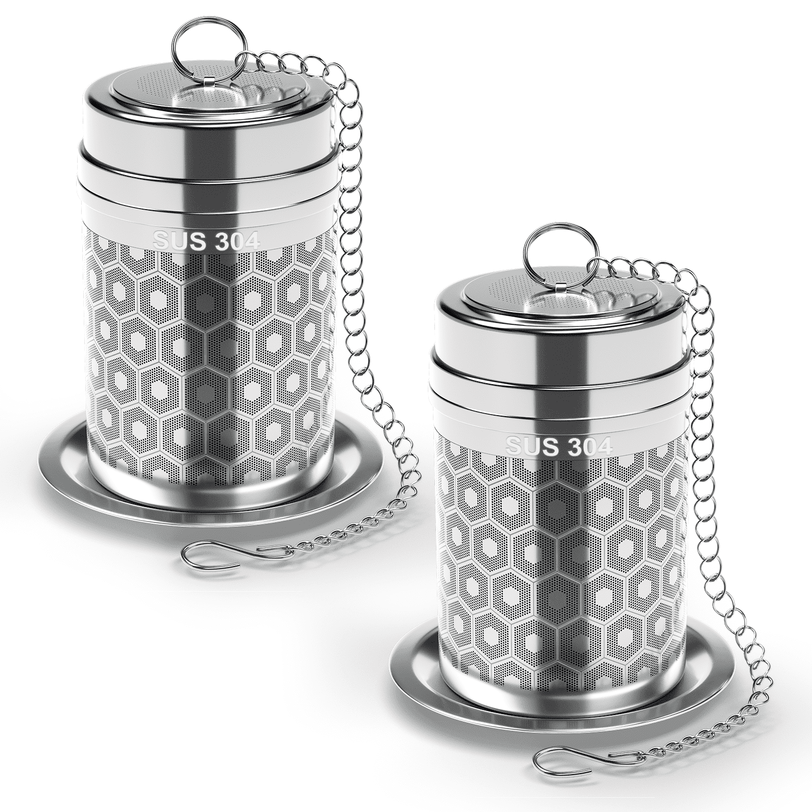 SELASTASUAL, Large Tea Infuser, 2" Diameter, Extra Fine Mesh, 2 Pack ...