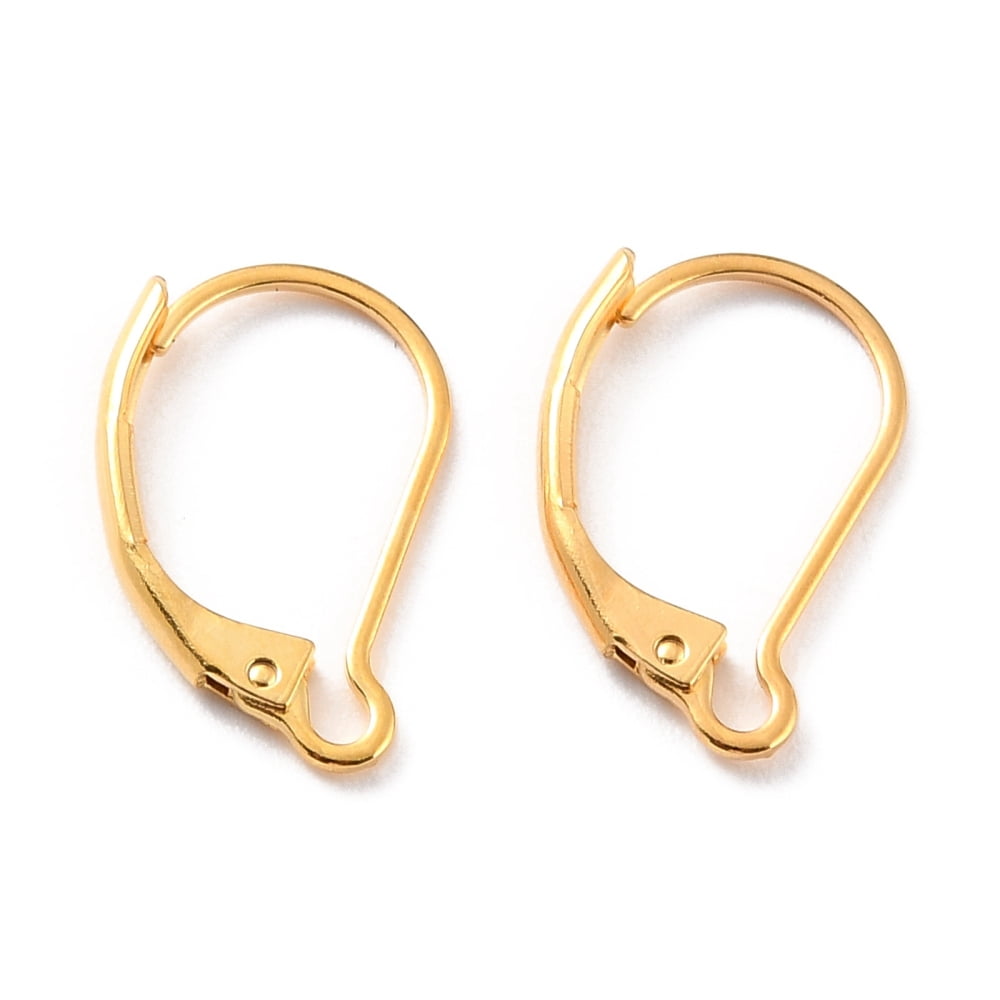 304 Stainless Steel Leverback Earring Findings Real 24K Gold Plated 16 ...