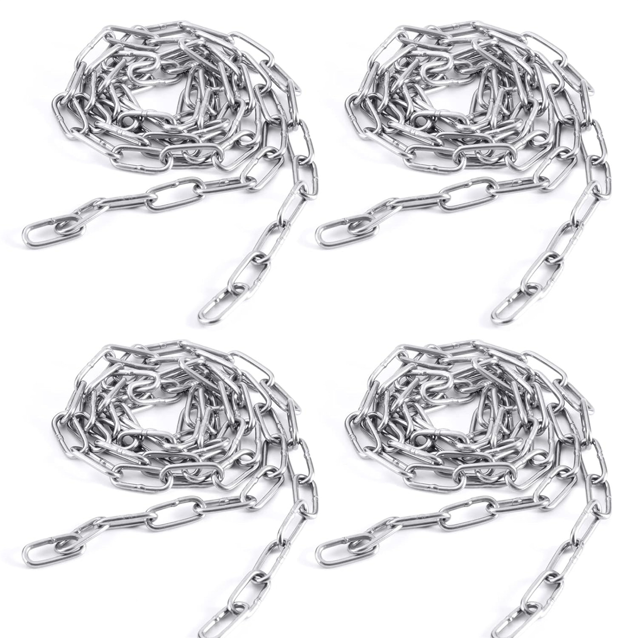 304 Stainless Steel Link Chain,Bexikou 4 Pack Heavy Duty Coil Chain ...
