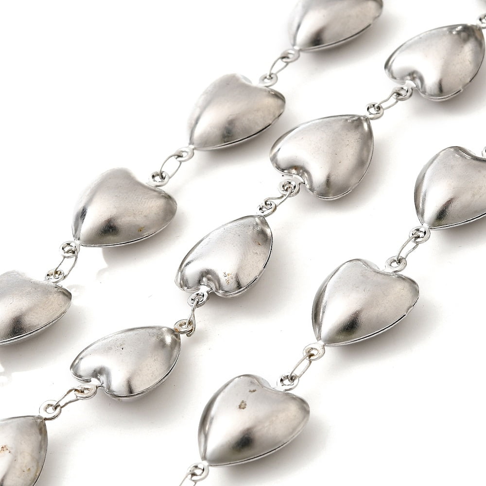 304 Stainless Steel Link Chains Unwelded Heart with Spool Stainless ...