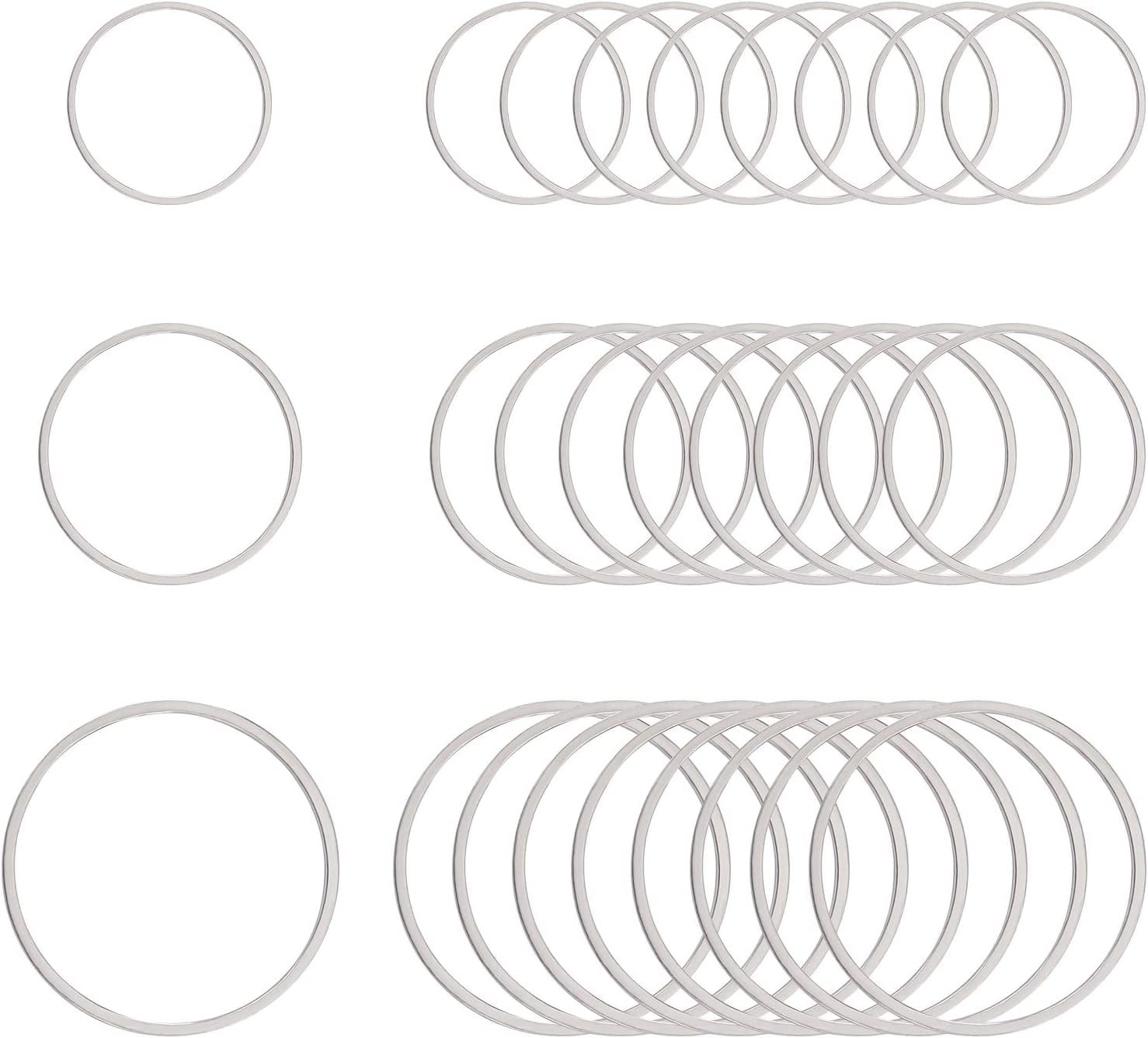 304 Stainless Steel Linking Ring Ring Stainless Steel Color 60pcs/box ...