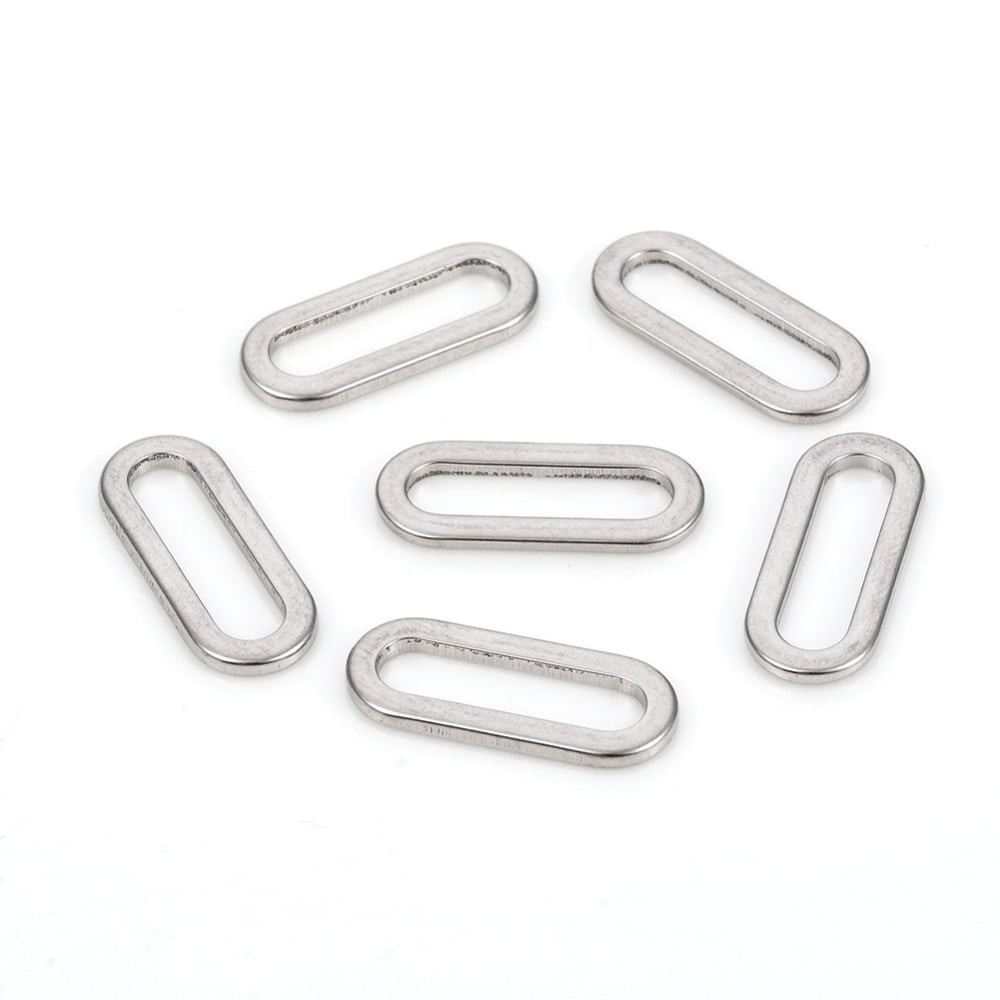 304 Stainless Steel Linking Rings Oval Stainless Steel color 16x6.5x1mm ...