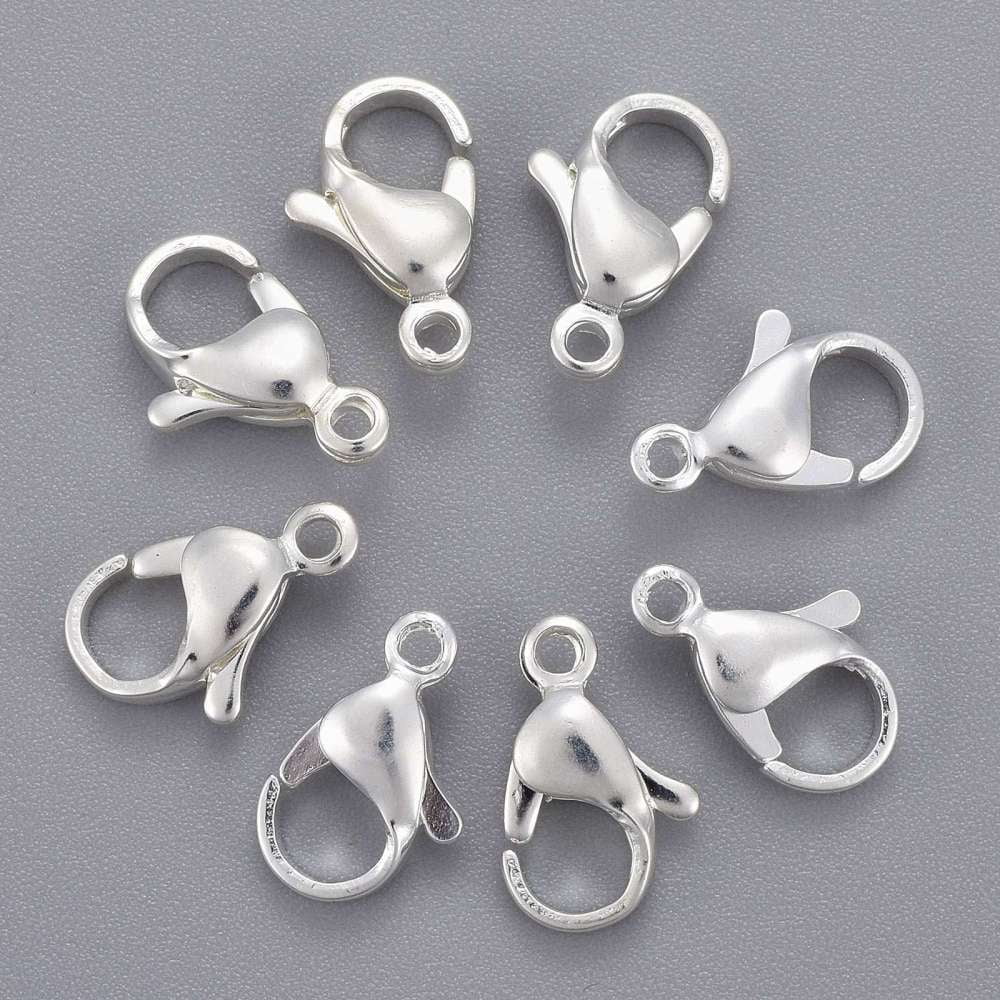 304 Stainless Steel Lobster Claw Clasps Parrot Trigger Clasps Silver ...