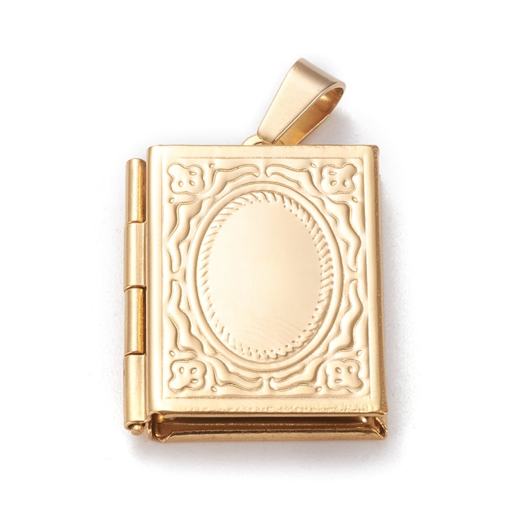 304 Stainless Steel Locket Pendants Photo Frame Charms for Necklaces ...