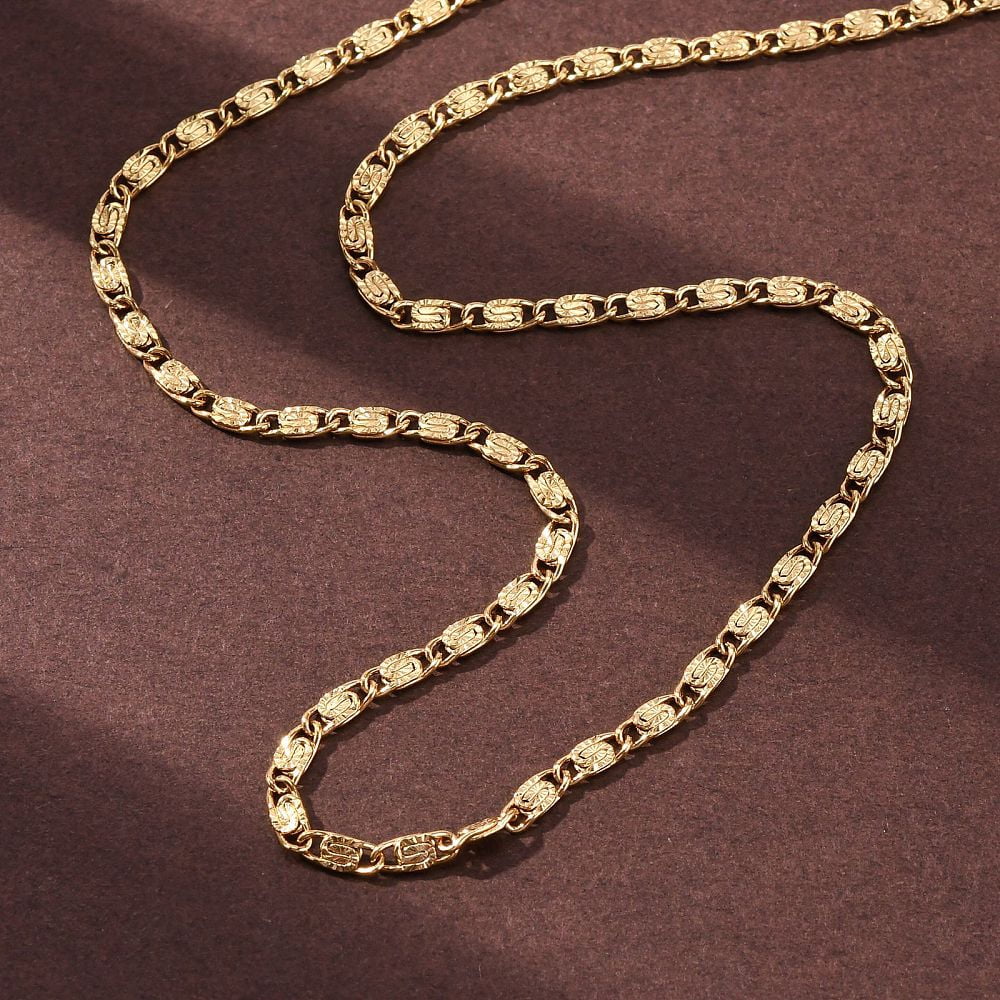 304 Stainless Steel Lumachina Chain Necklaces Ion Plating(IP) Real 18K ...