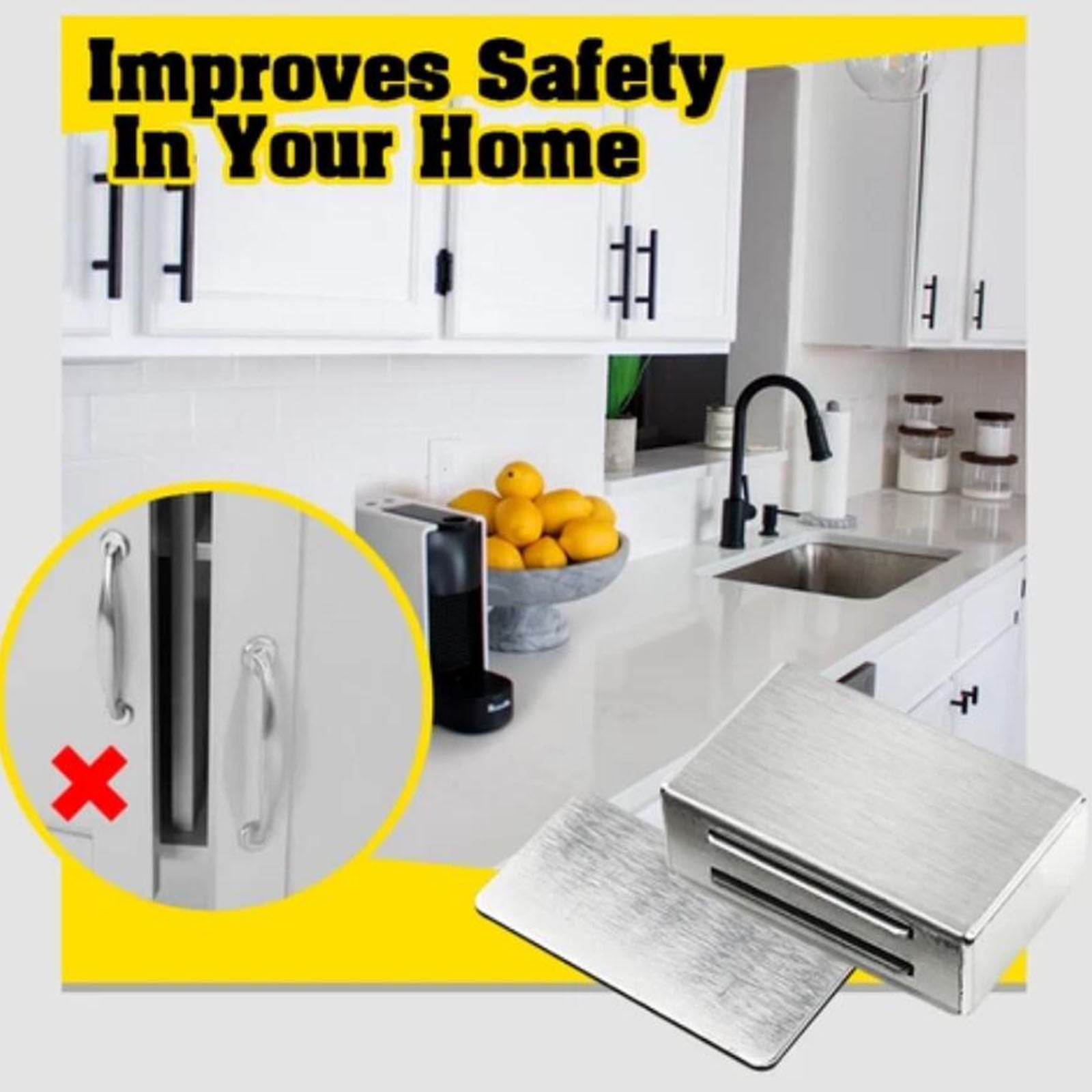 304 Stainless Steel Magnetic Door Stopper | Invisible Cabinet & Drawer ...