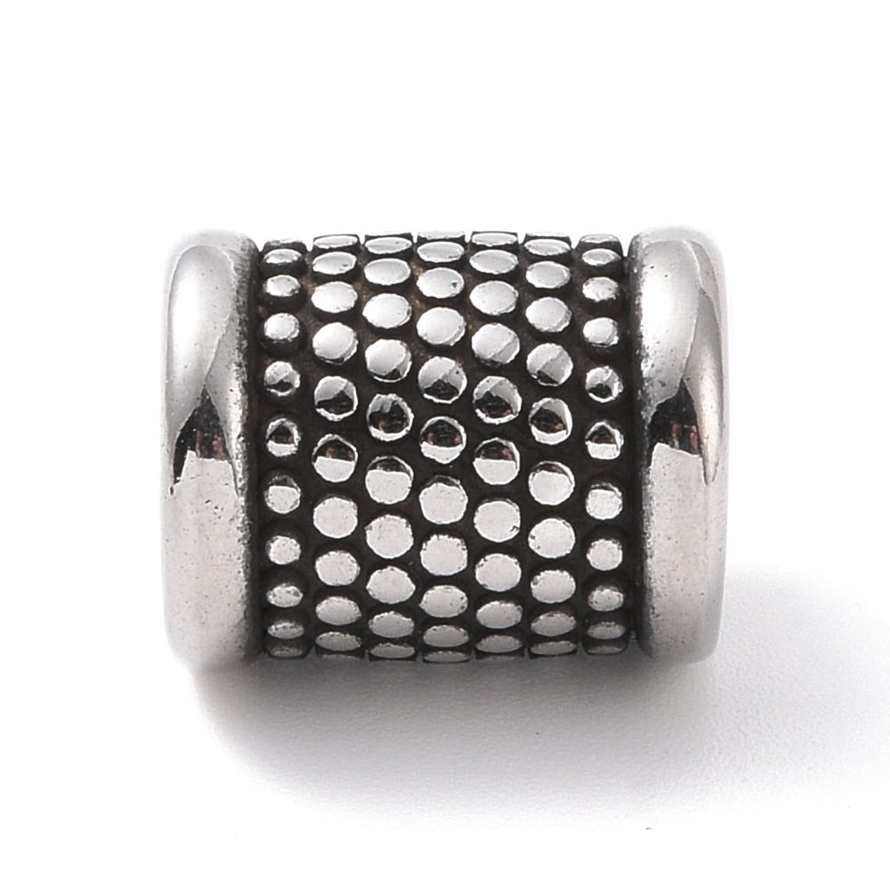 304 Stainless Steel Manual Polishing Tube Beads Large Hole Beads Column ...