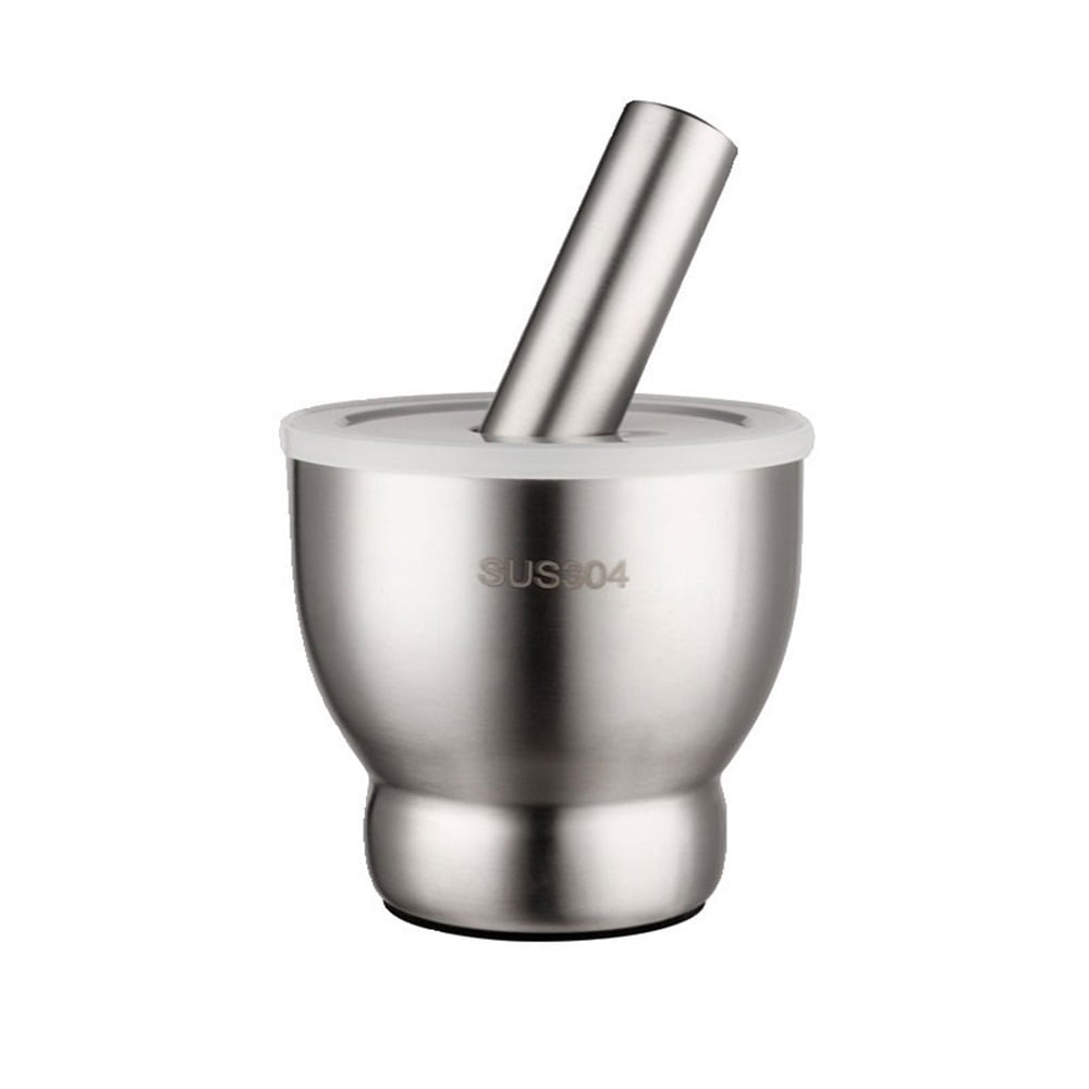 304 Stainless Steel Masher Manual Grinding Ring Bowl And Mortar and ...