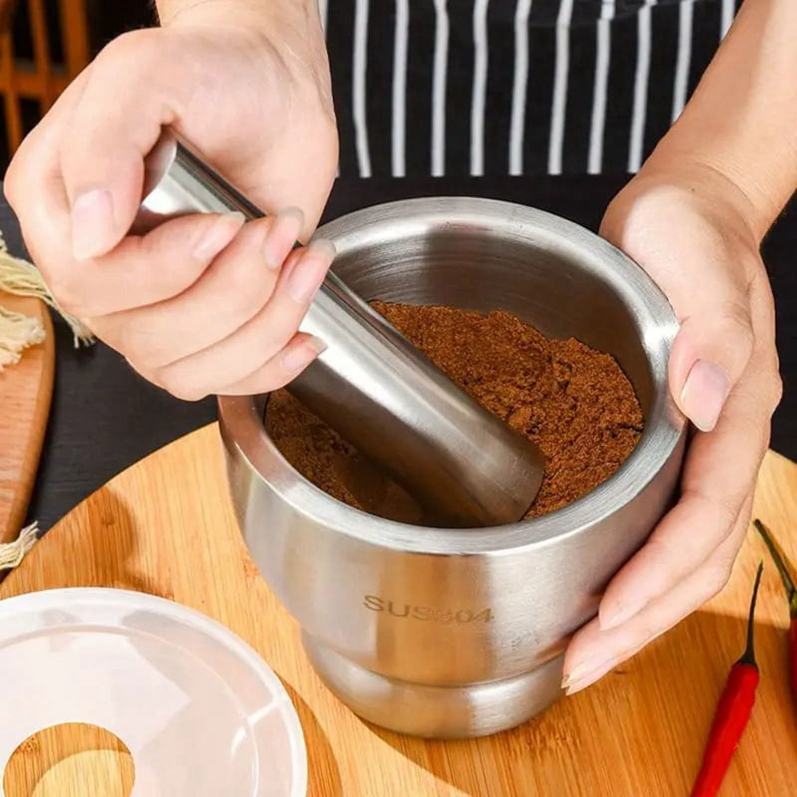 304 Stainless Steel Masher Solid Garlic Masher Household Grinding ...