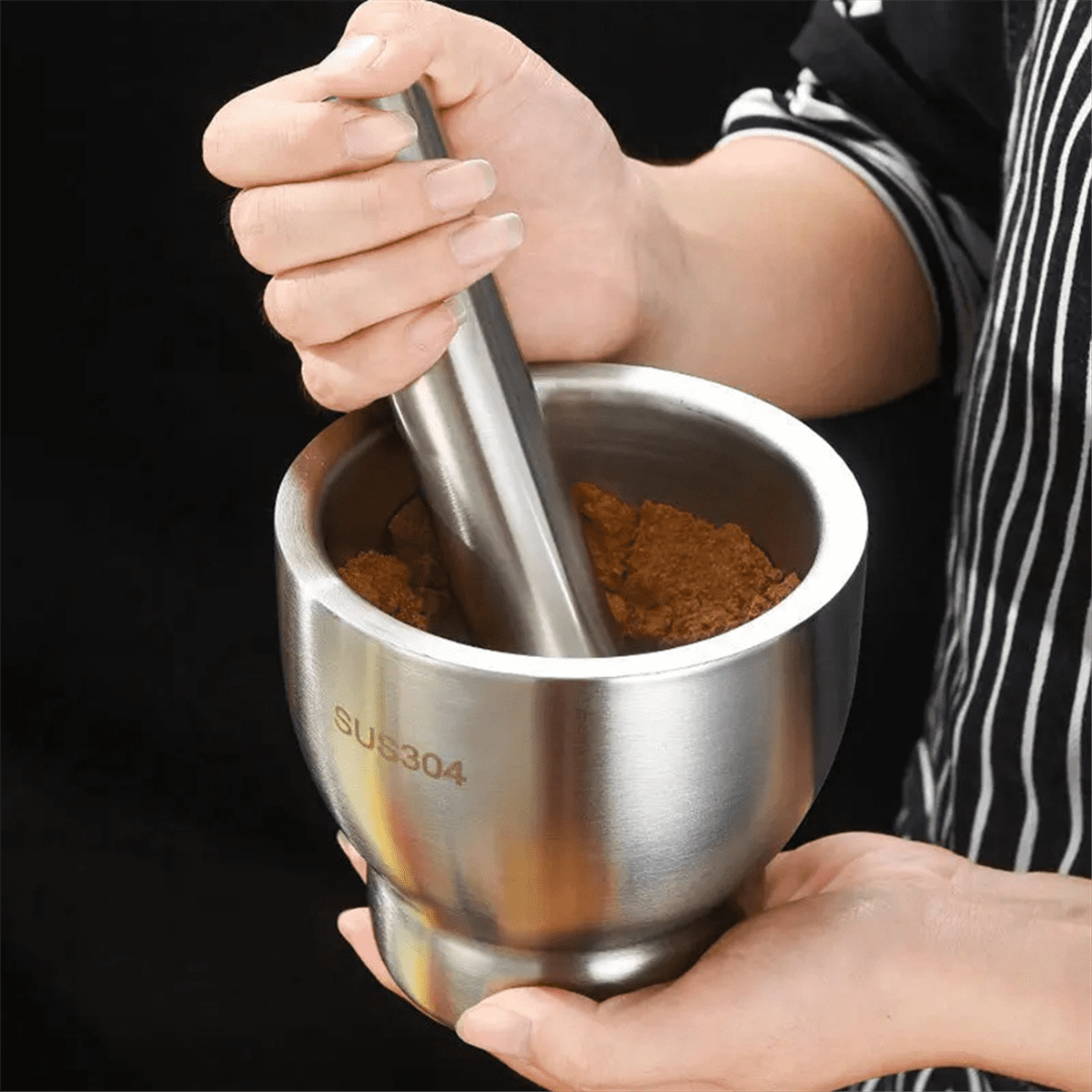 304 Stainless Steel Masher Solid Garlic Masher Household Grinding ...