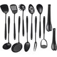 304 Stainless Steel Matte Kitchen Utensil Set, 12pcs Long Handle Metal ...