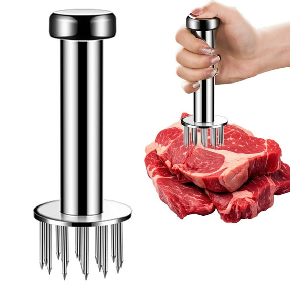 304 Stainless Steel Meat Tenderizer, 19 Sharp Needles Ergonomic Grip ...