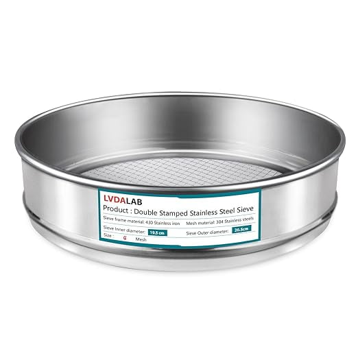 304 Stainless Steel Mesh Lab Sieve, 4(4.75mm) Mesh Aperture Test Sieve ...