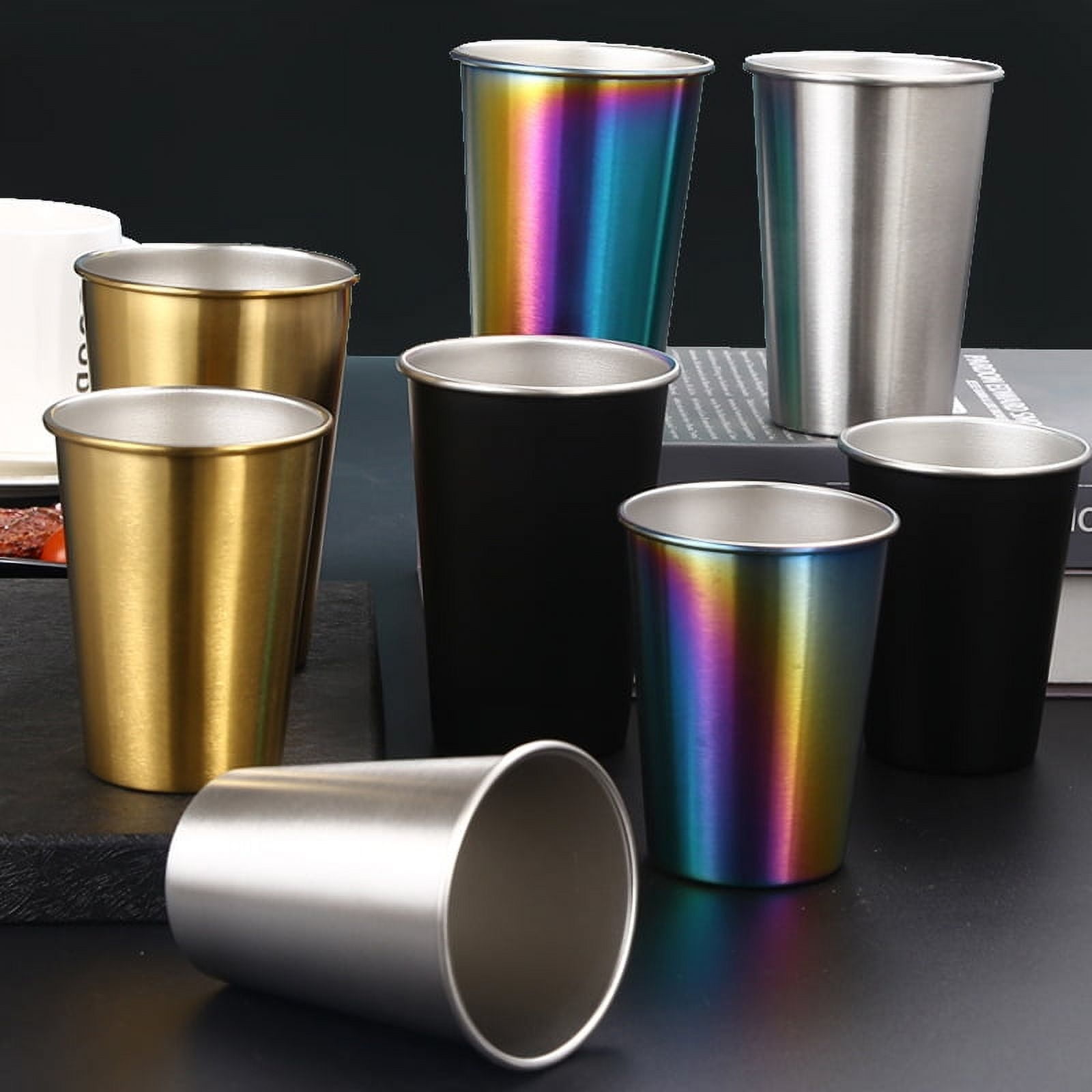 304 Stainless Steel Metal Beer Cup Industrial Style Large Size Cup ...