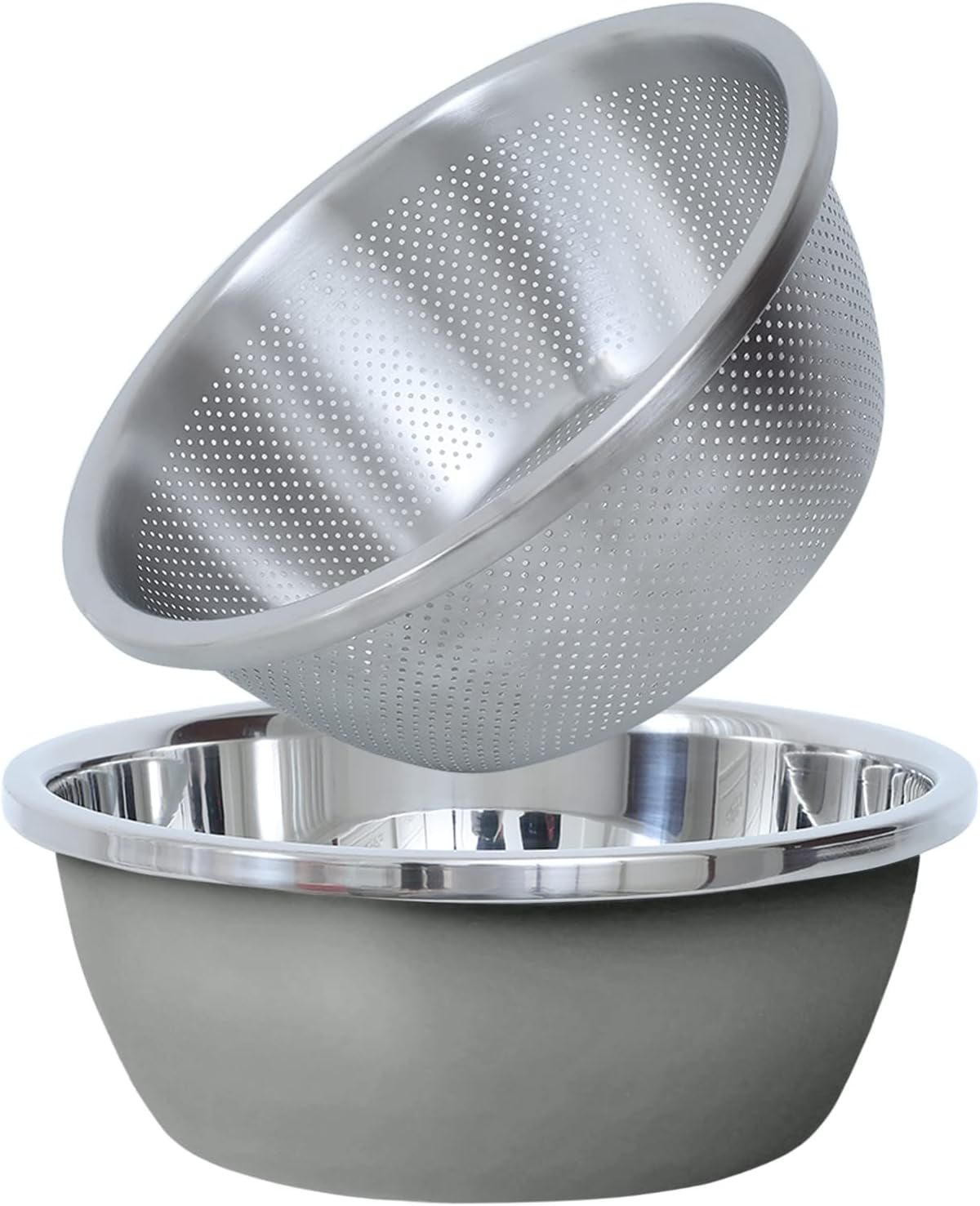 304 Stainless Steel Microporous Colander,2QT Large Capacity with Mixing ...