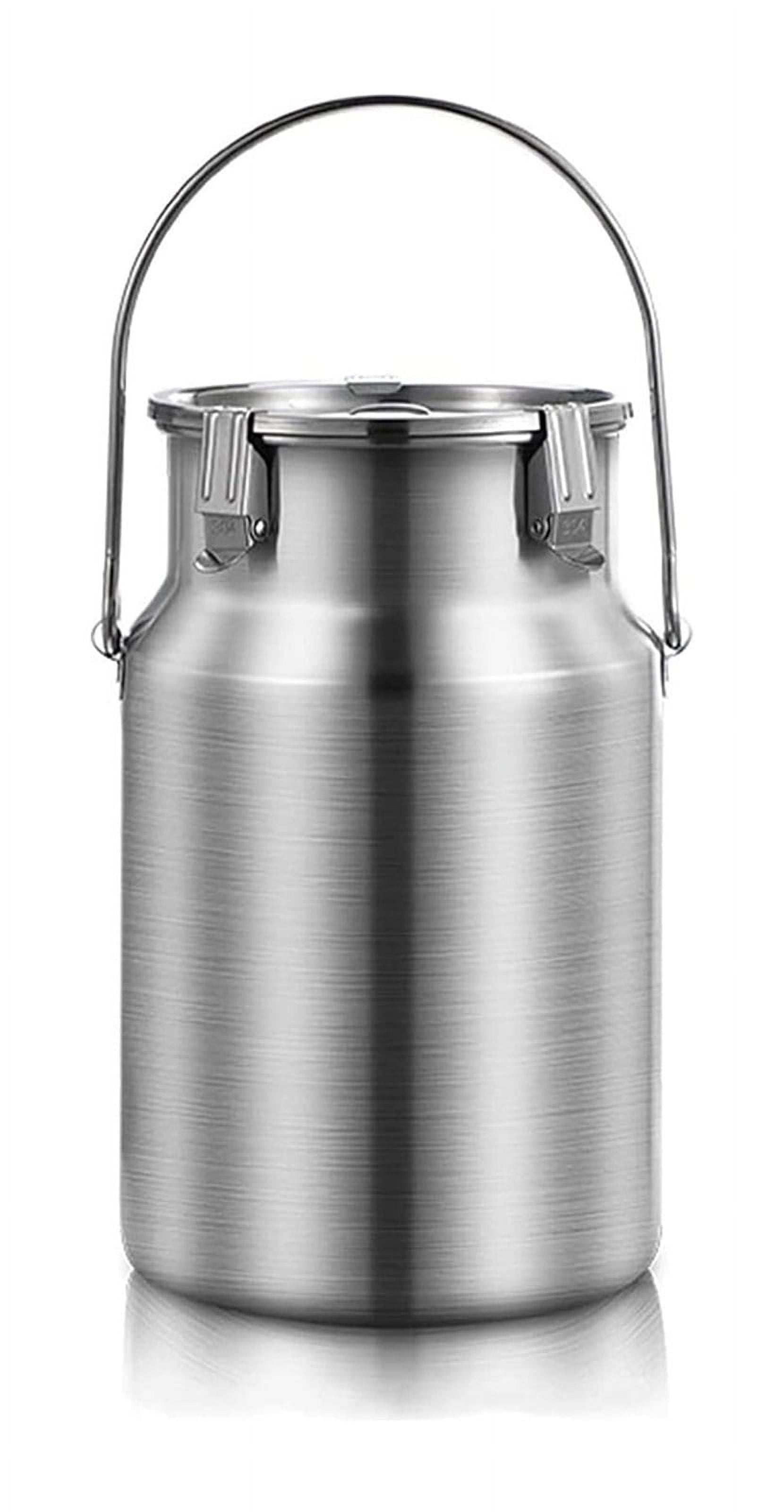 304 Stainless Steel Milk Can, Heavy Duty Milk Transport Bucket With Sealed Lid And Single Handle ...
